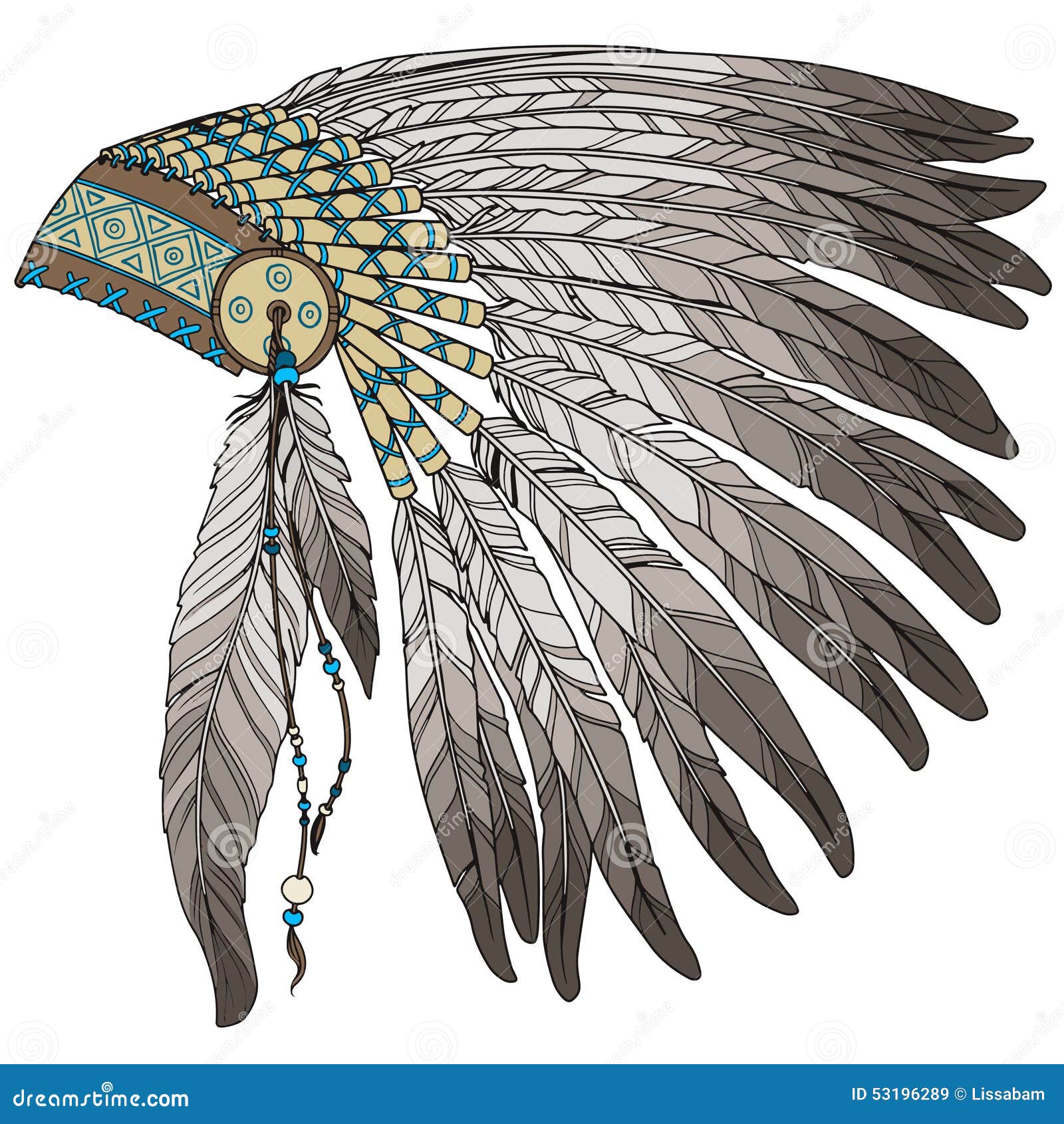 Native American Indian Chief Headress Stock Vector - Illustration of ...