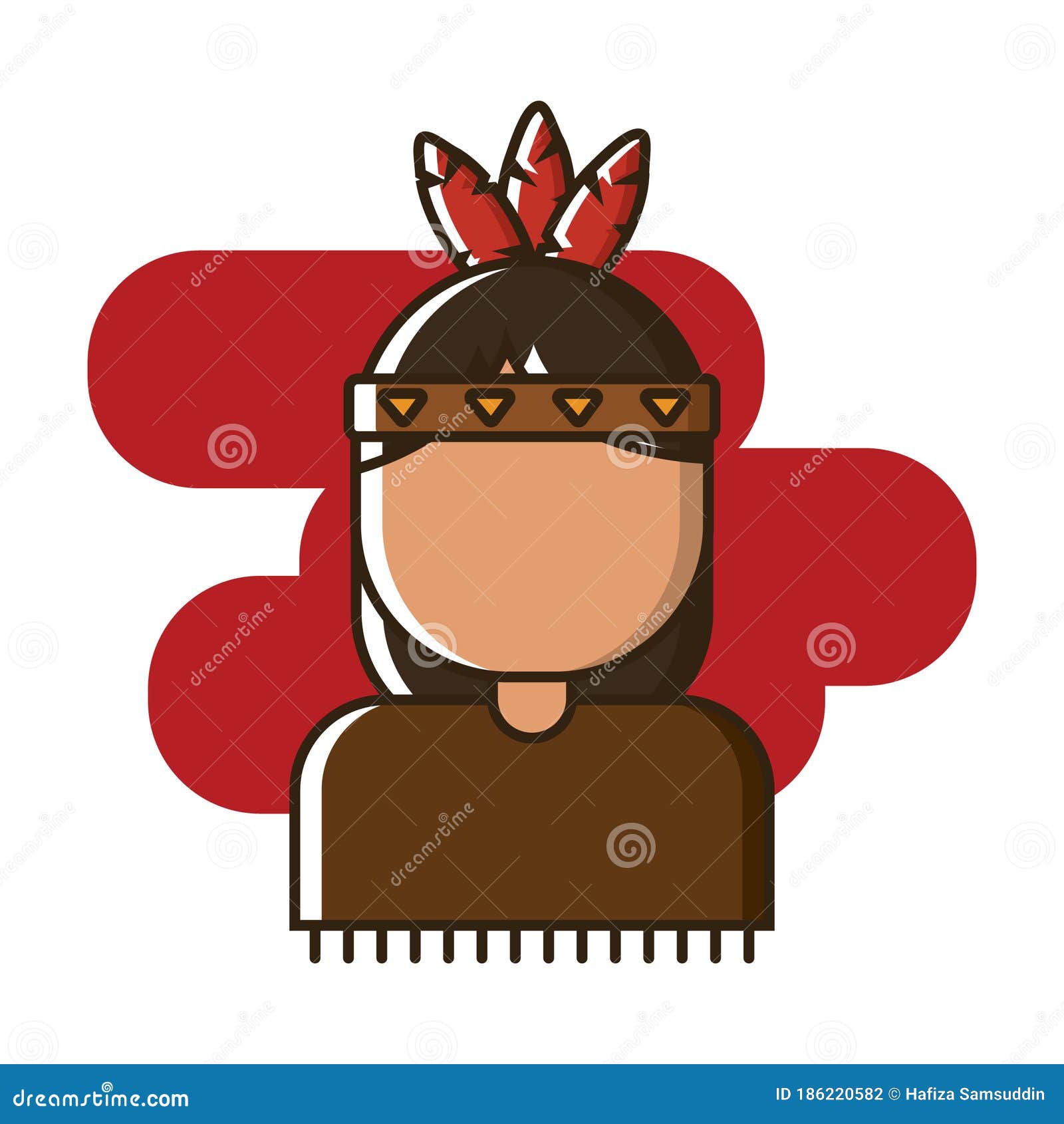 Native American Indian Man. Vector Illustration Decorative Design Stock ...