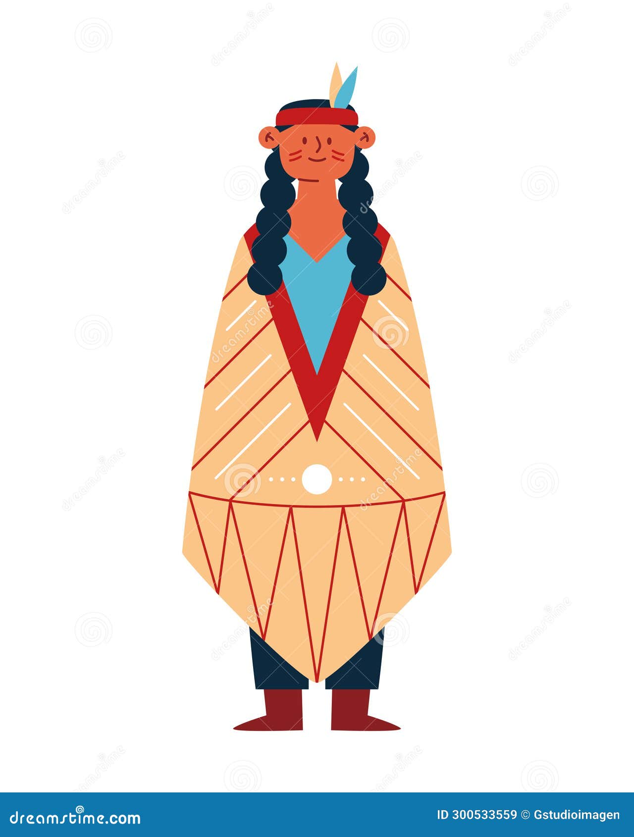 Native american indian man stock illustration. Illustration of ...