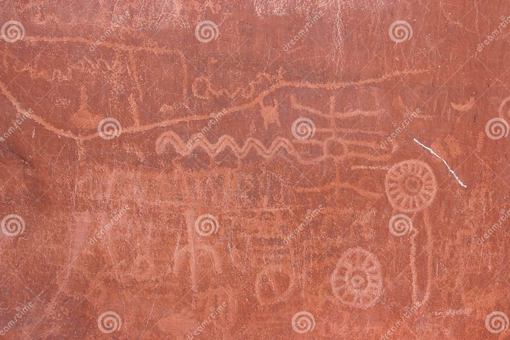Native American Indian Writing on Rock Stock Photo - Image of landmark ...
