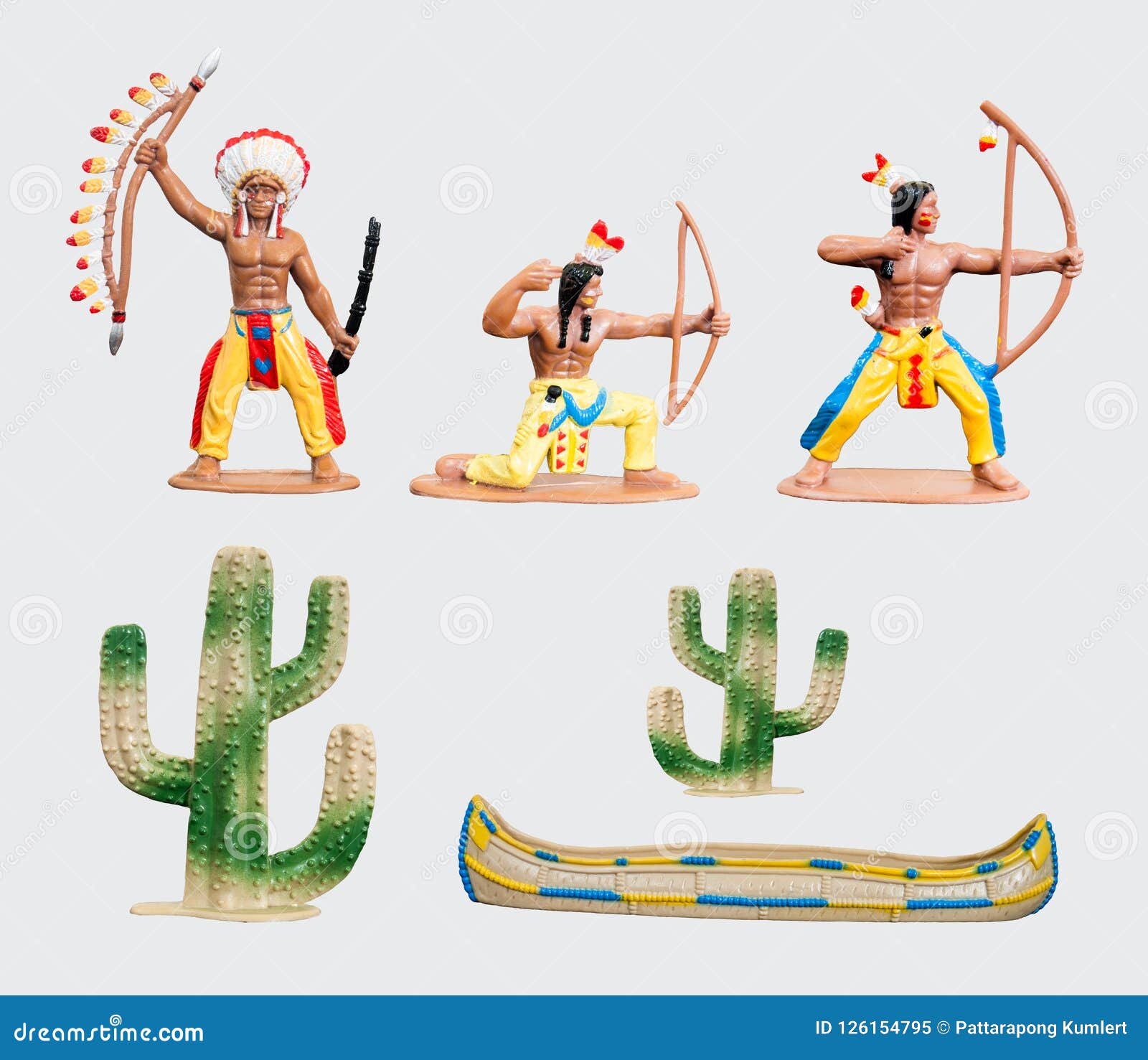 Native American Indians Mini Figure Model Toy / Isolated White Stock ...