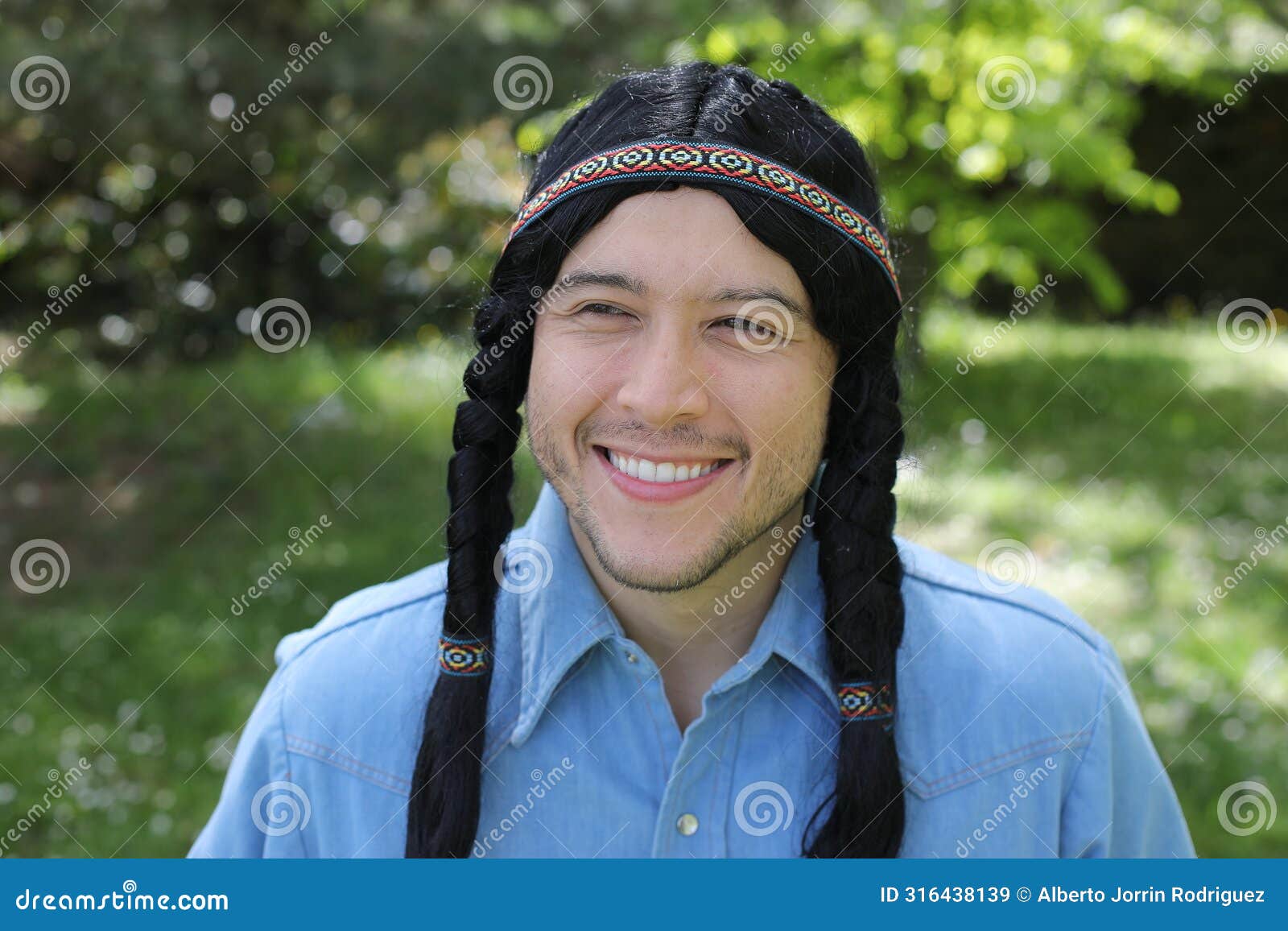 Native American Man with Braided Long Hair Stock Image - Image of adult ...