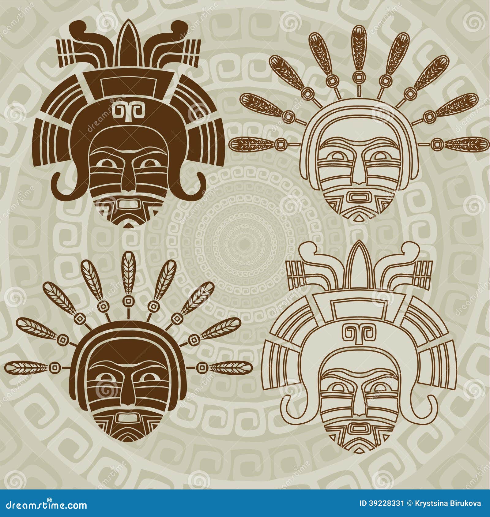 Native American mask stock vector. Illustration of aztec - 39228331