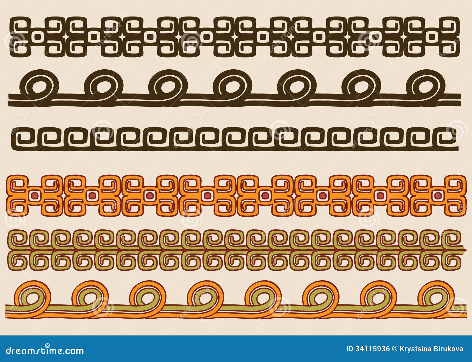 Native American Pattern Border Set Stock Vector - Illustration of ...