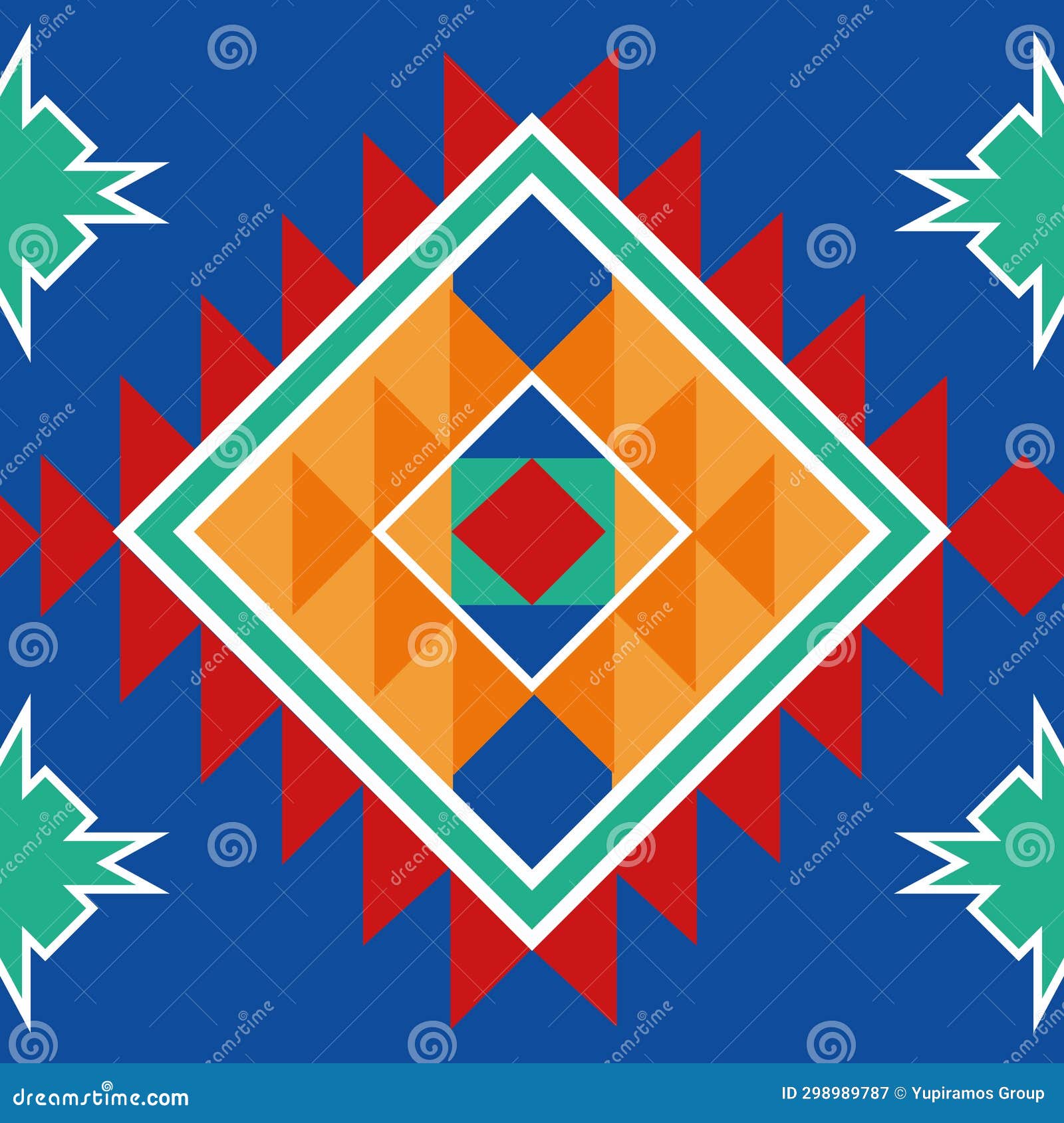 Native American Pattern Design in Color Stock Illustration ...
