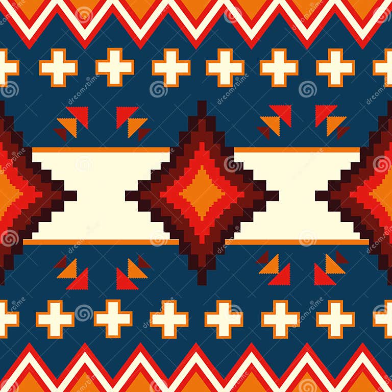 Native American Pattern Design in Color Stock Illustration ...