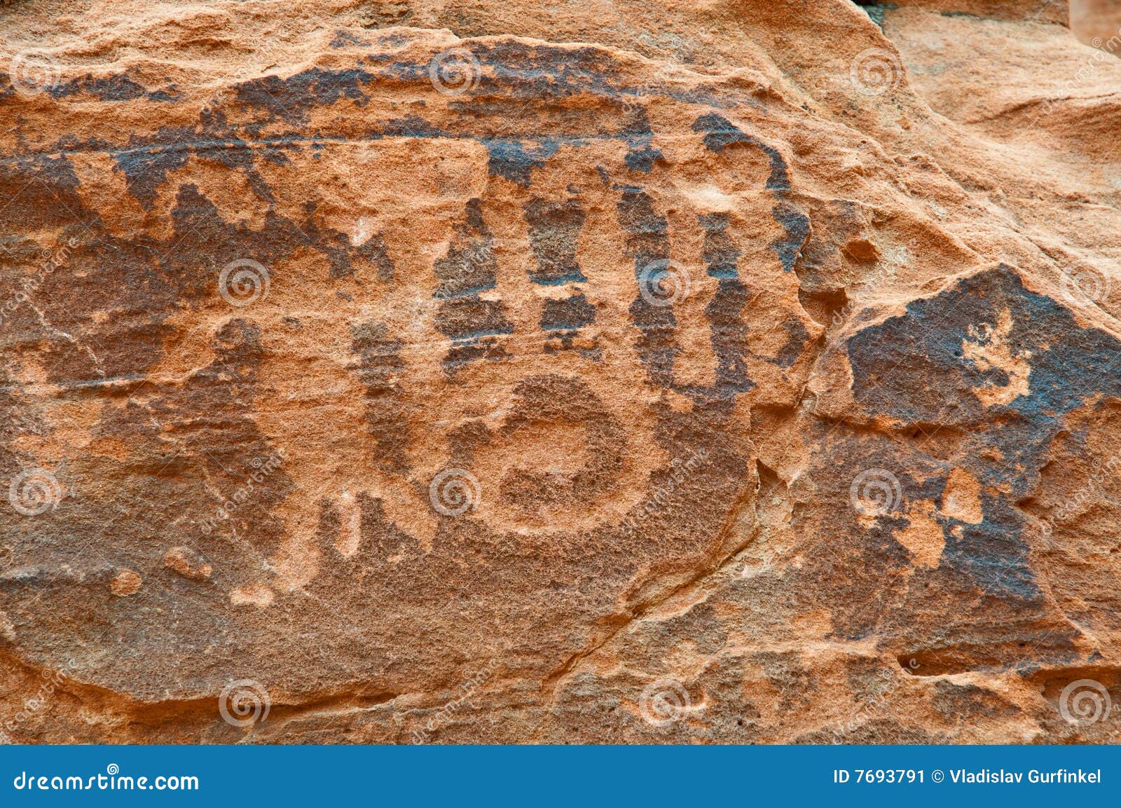 Native American Petroglyph on Canyon Wall Stock Image - Image of ...