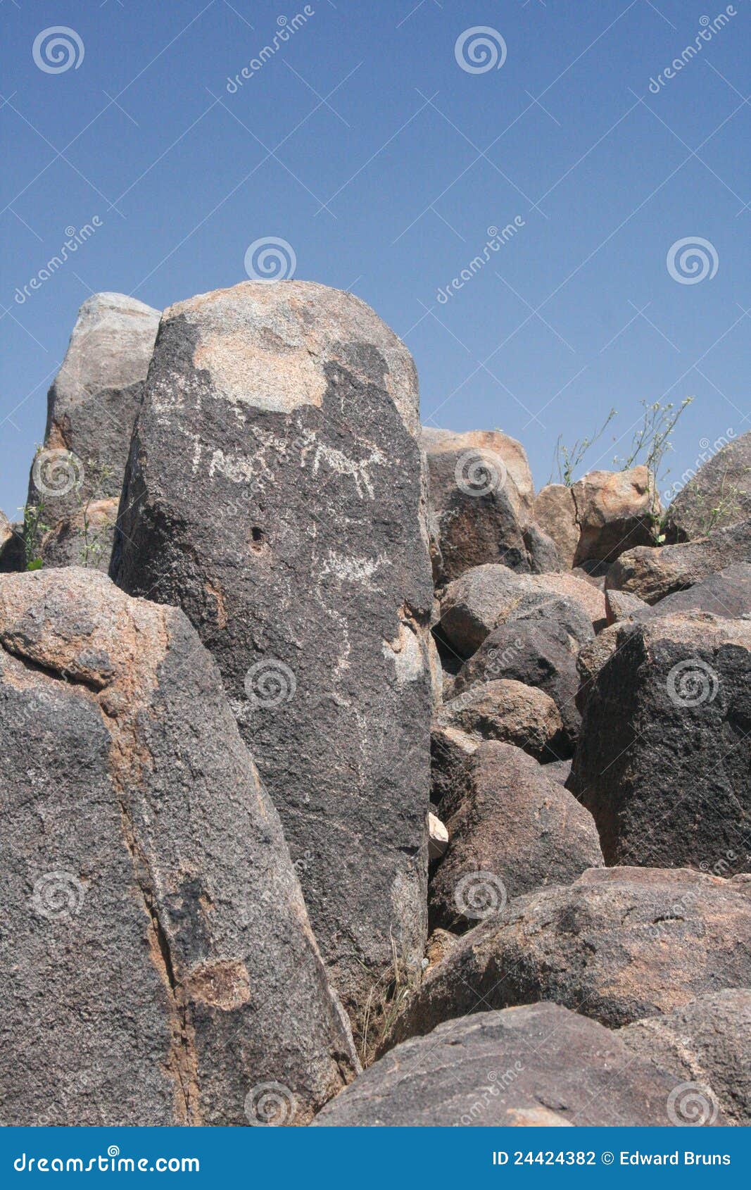 Native American Picture Rocks Stock Photo - Image of ancient, goat ...