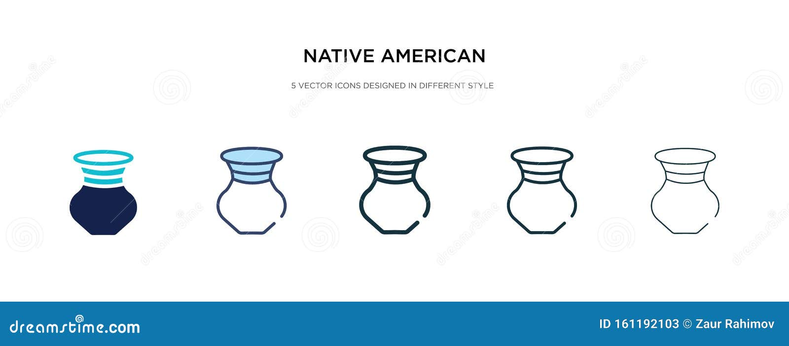 Native American Pot Icon in Different Style Vector Illustration. Two ...