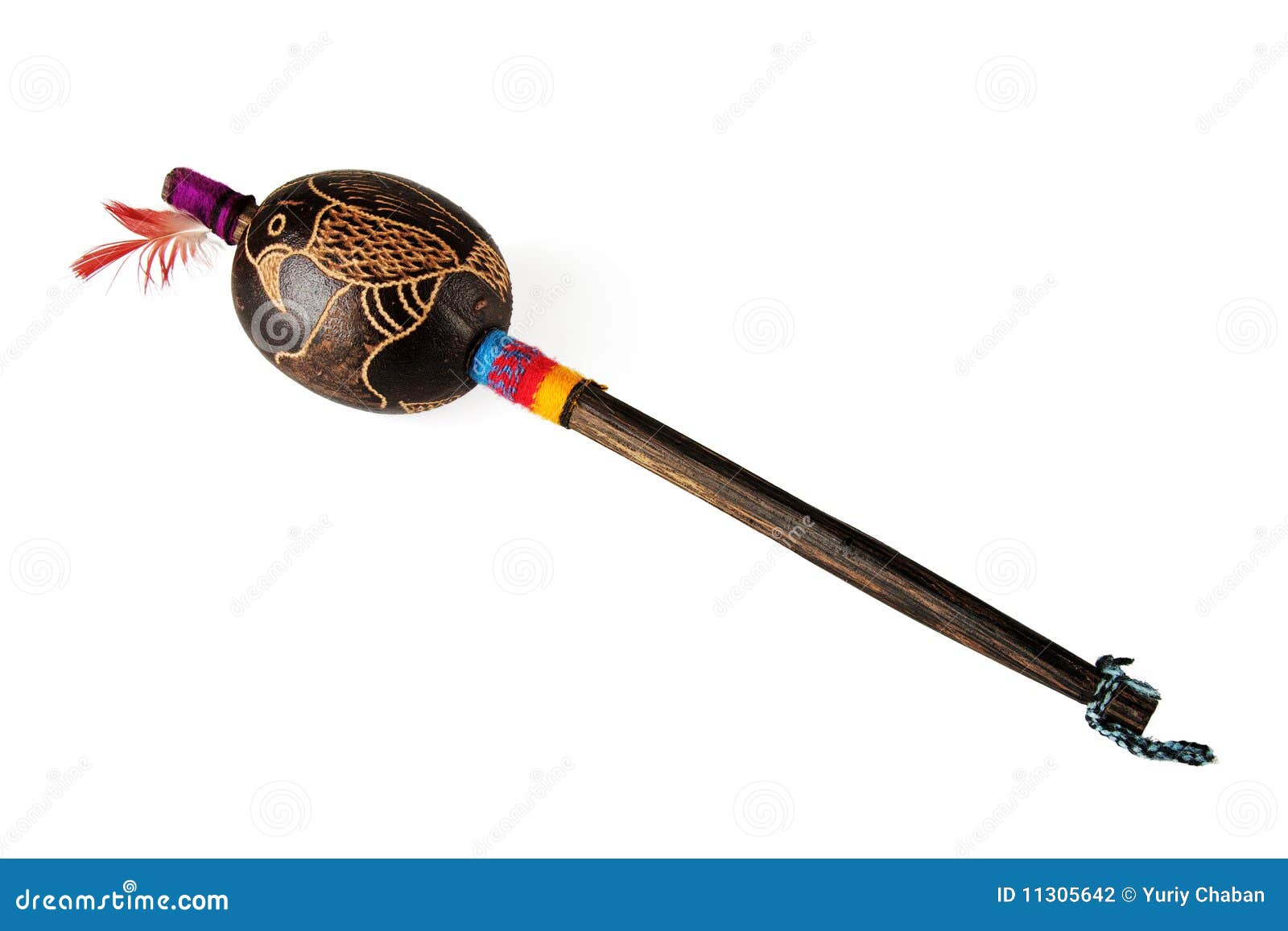 Native American Shaman Tool Stock Photo - Image of carved, musical ...