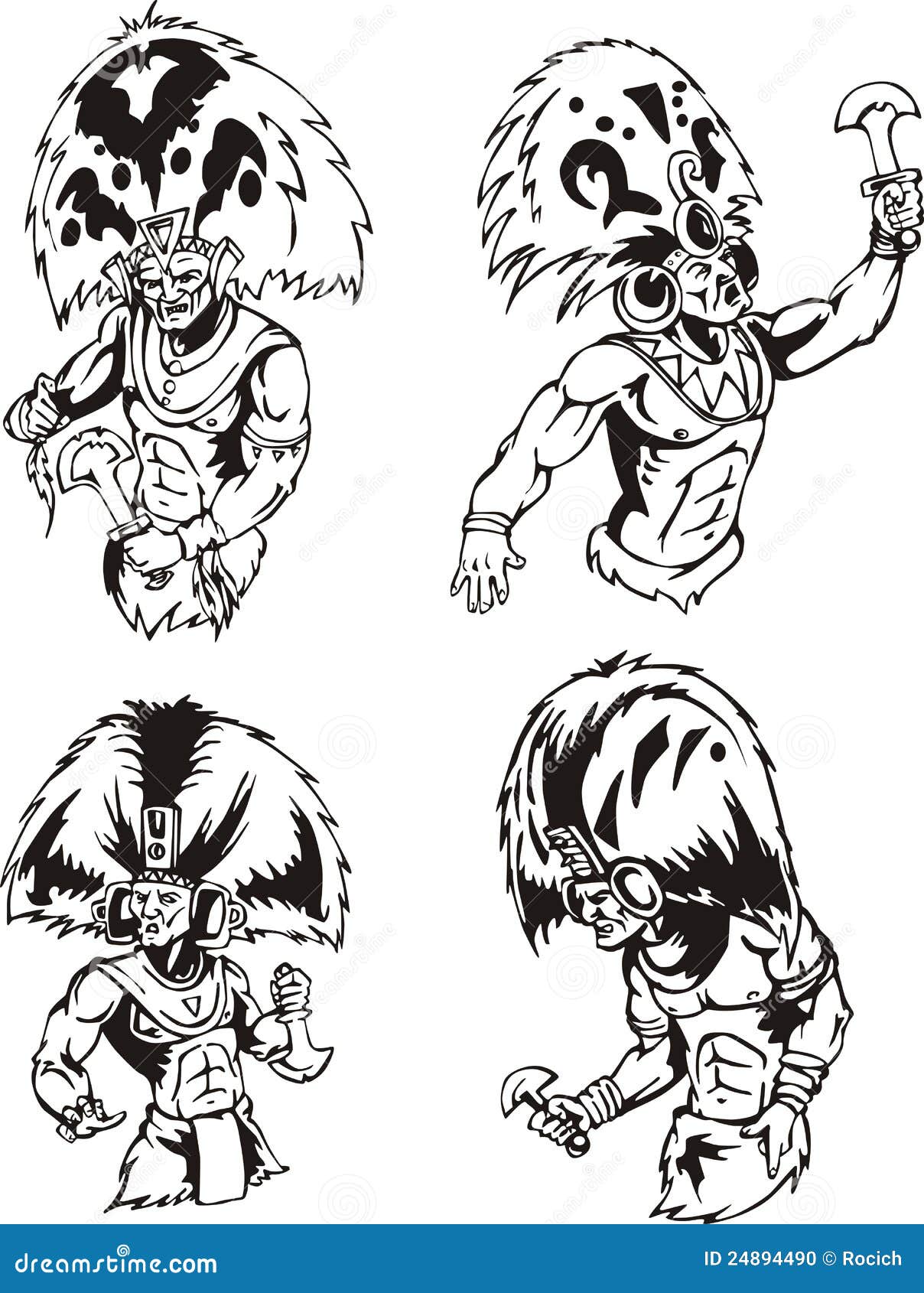 Native American Shamans stock vector. Illustration of white - 24894490