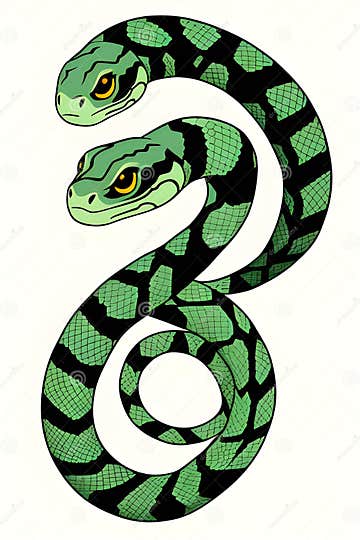 The Native American Snake Tattoo Vector Stock Illustration ...