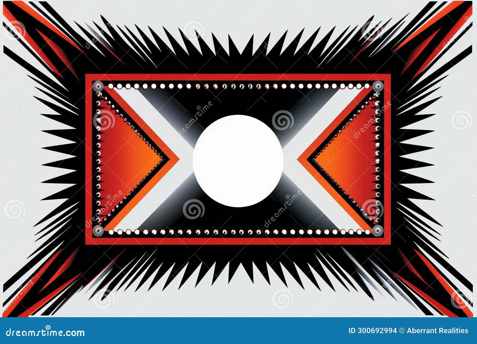 A Native American Style Frame with Red Black and White Stripes Stock ...