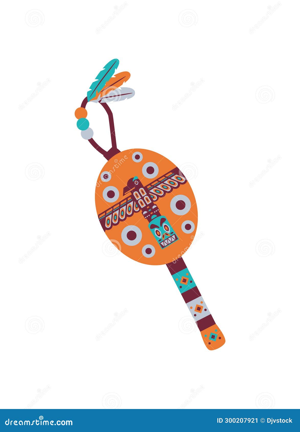 Native American Talking Stick Stock Illustration - Illustration of ...