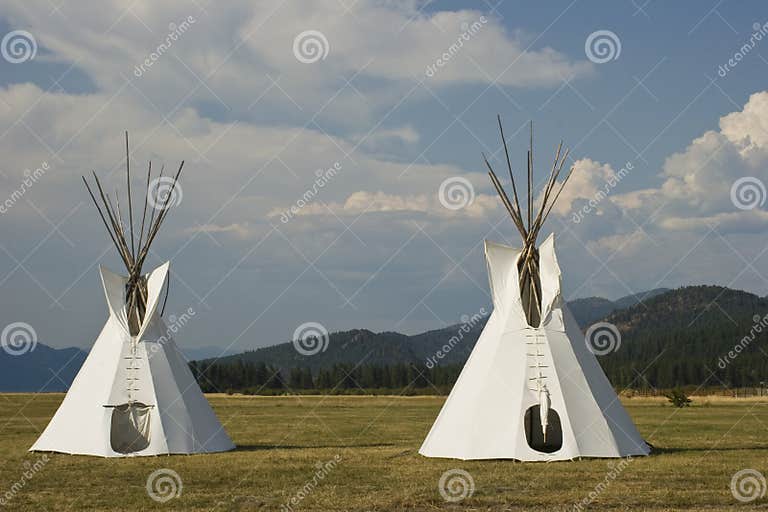 Native American Teepee Village Stock Photo - Image of frame, nation ...