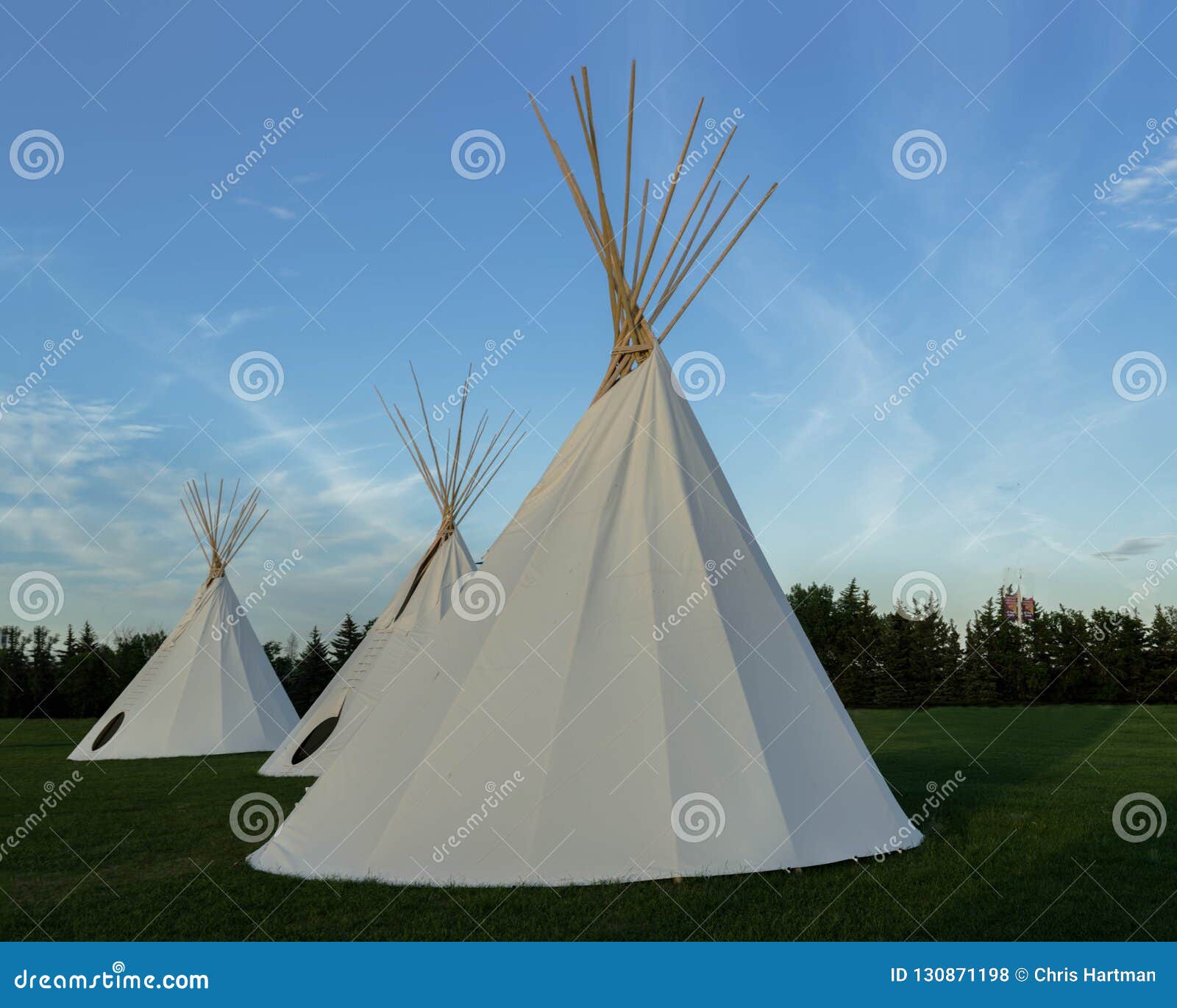 Native American Tepees on the Prairies at Sunset Stock Photo - Image of ...