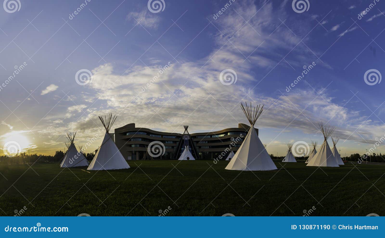 Native American Tepees on the Prairies at Sunset Editorial Image ...