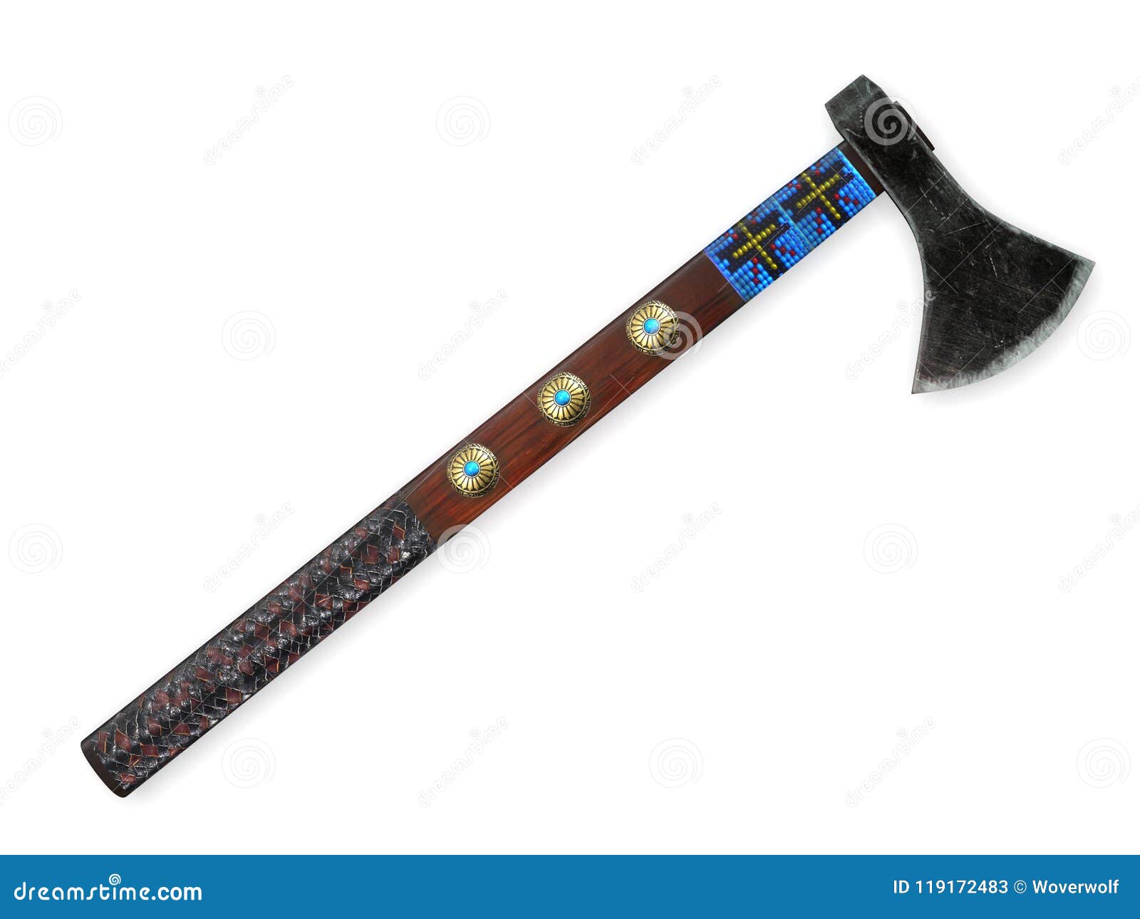 Native American Tomahawk 3d Rendering Stock Illustration - Illustration ...