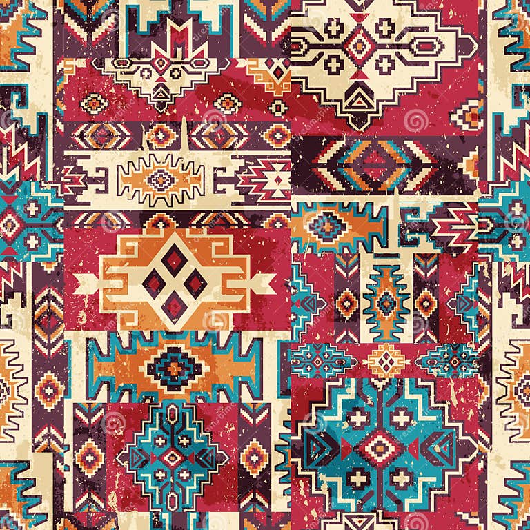 Native American Traditional Fabric Patchwork Stock Vector ...