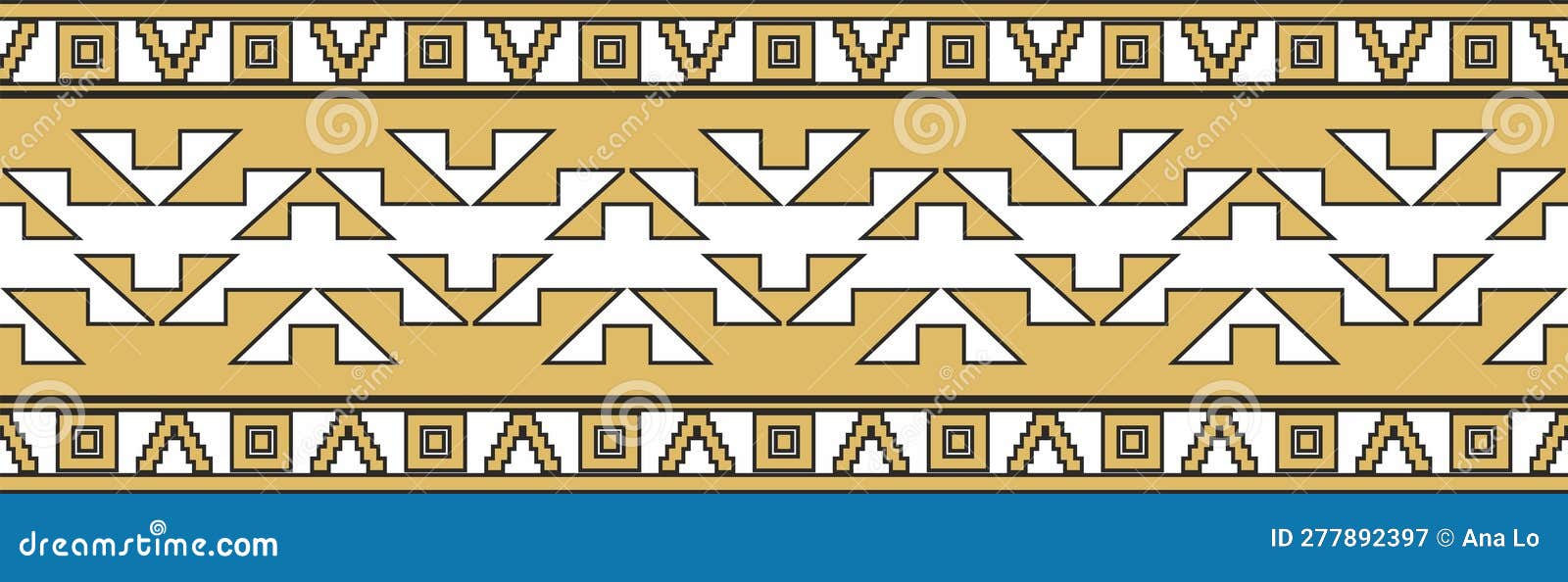 Native American Vector Gold Seamless Pattern. Stock Vector ...