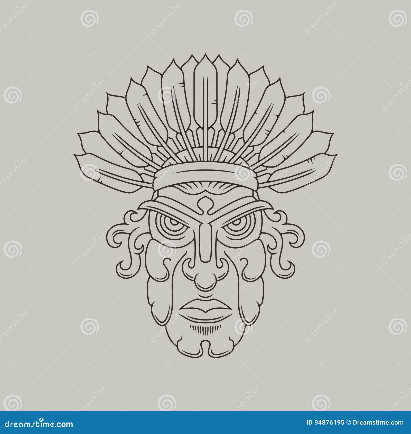 Native American Vector Illustration Stock Vector - Illustration of ...