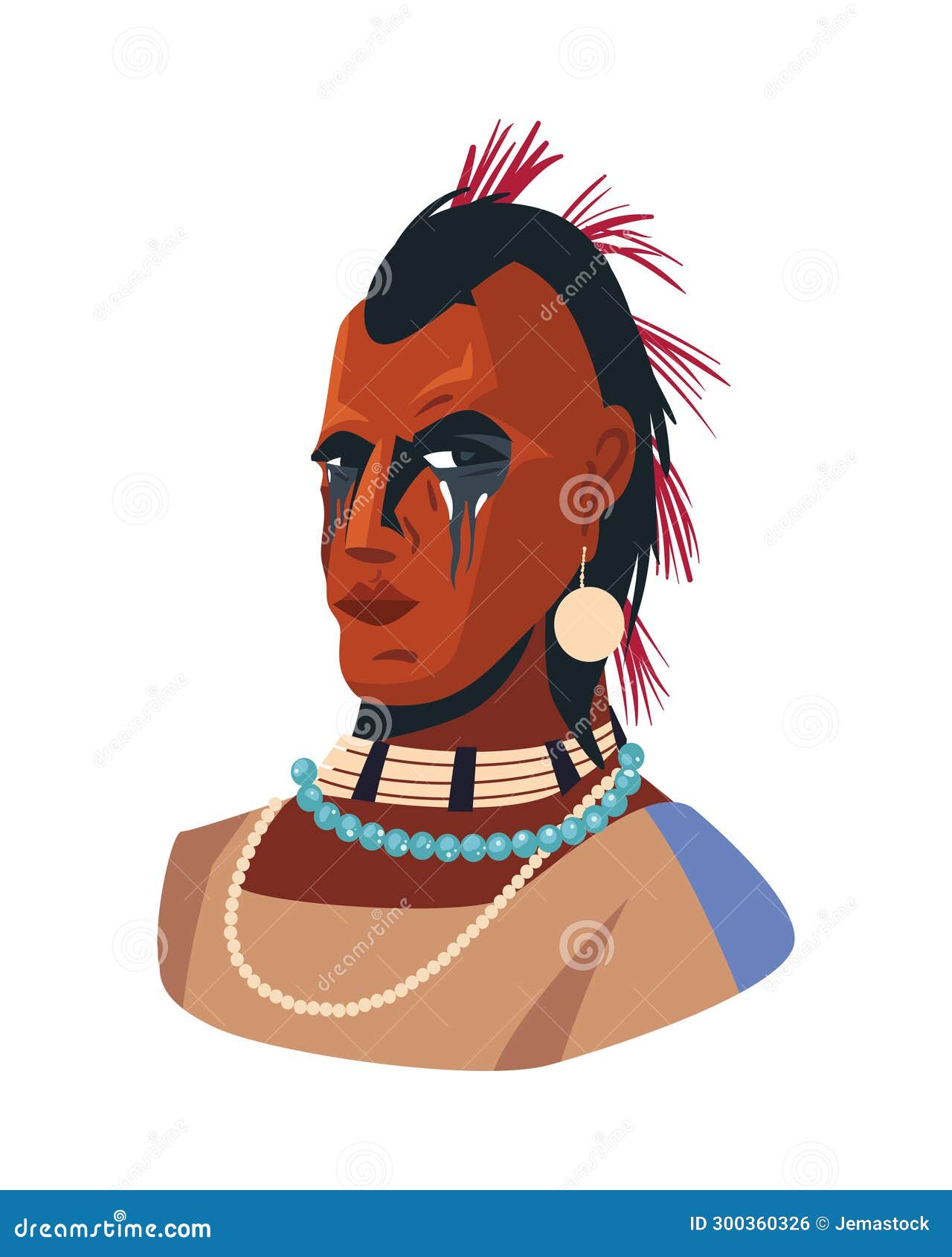 Native american warrior stock vector. Illustration of ancient - 300360326