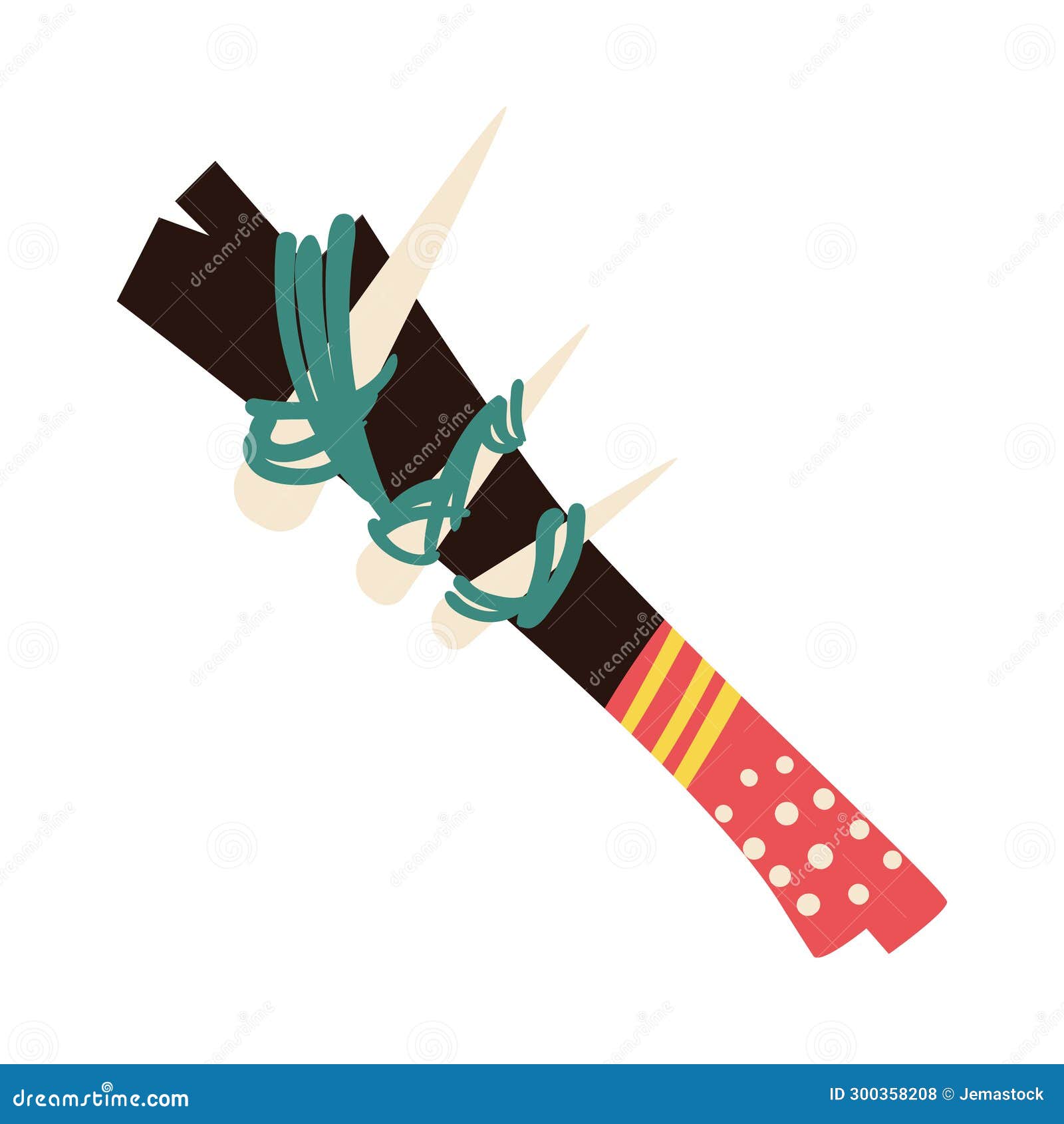 Native American Weapon with Teeth Stock Vector - Illustration of ...