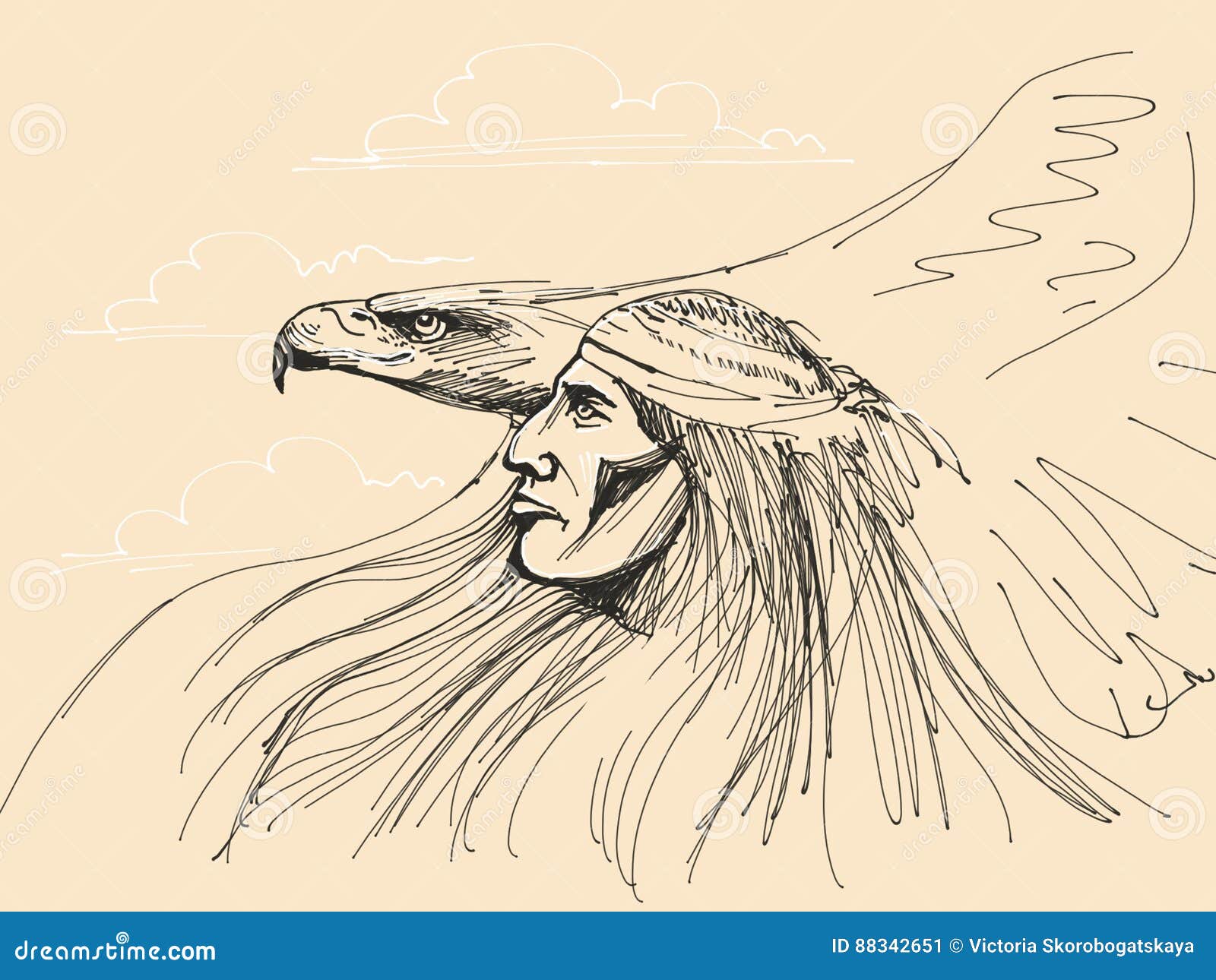 Native American Hawk Design