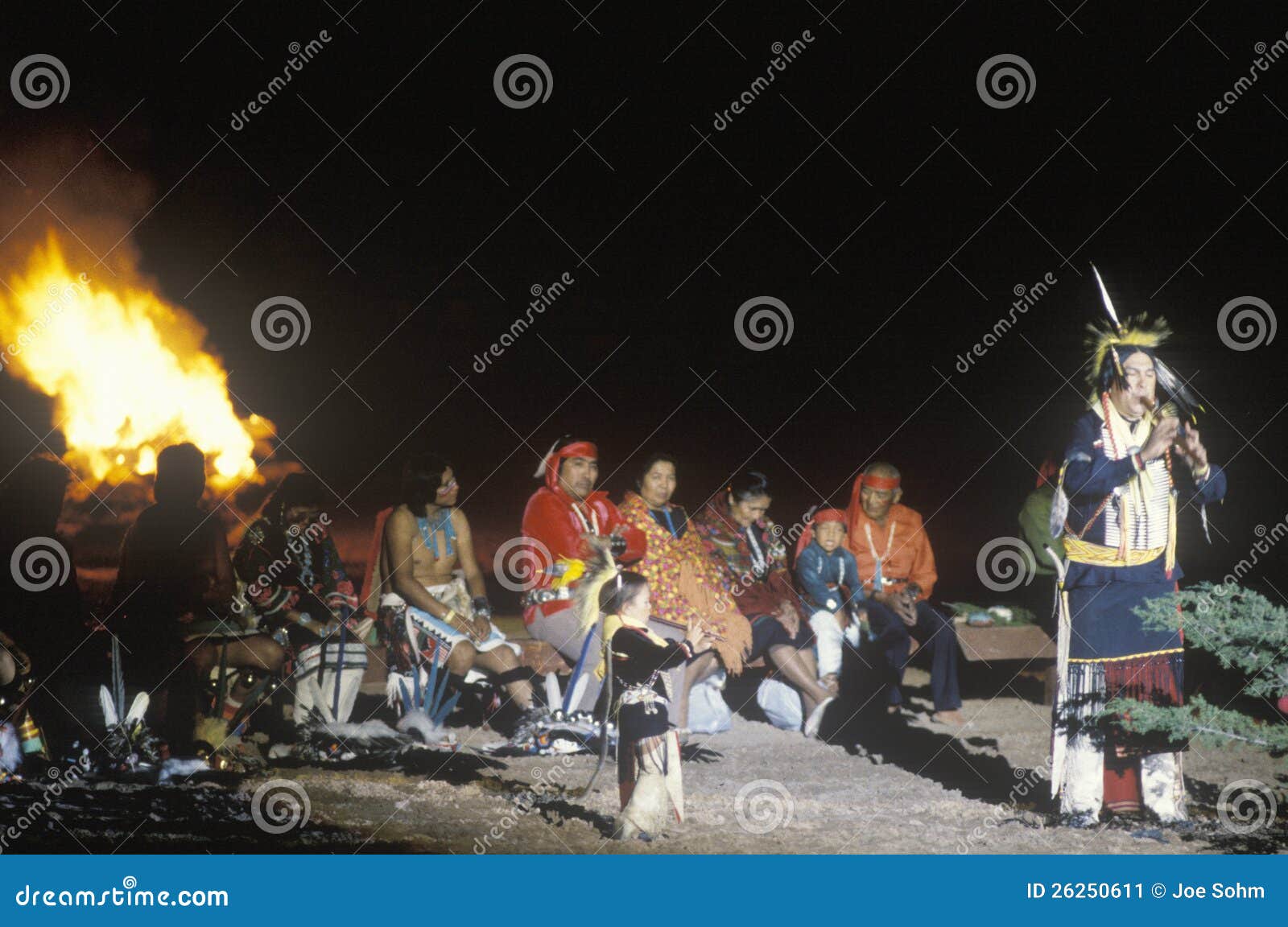 Native Americans In Costume By Bonfire Editorial Photo | CartoonDealer ...
