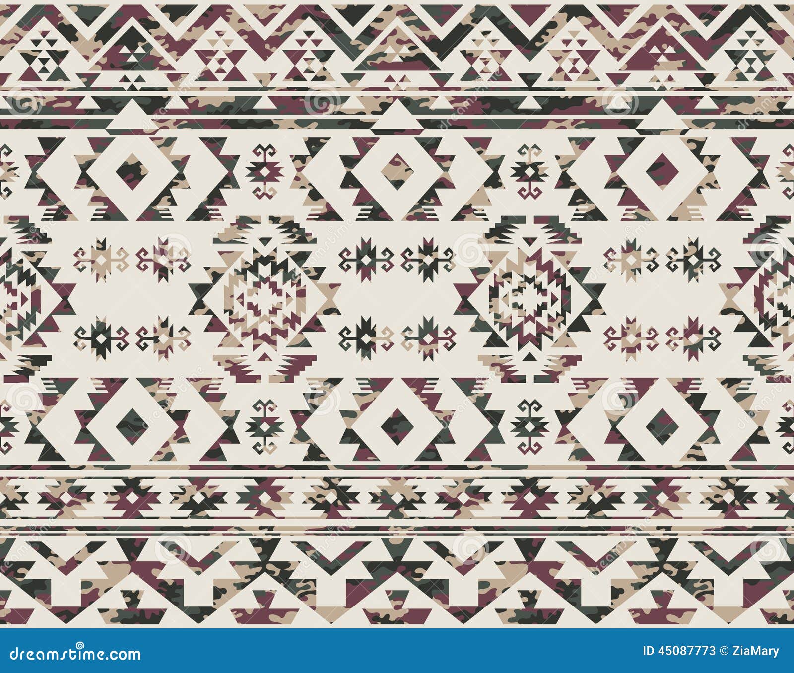 Native Americans Pattern with Camouflage Texture Stock Vector ...