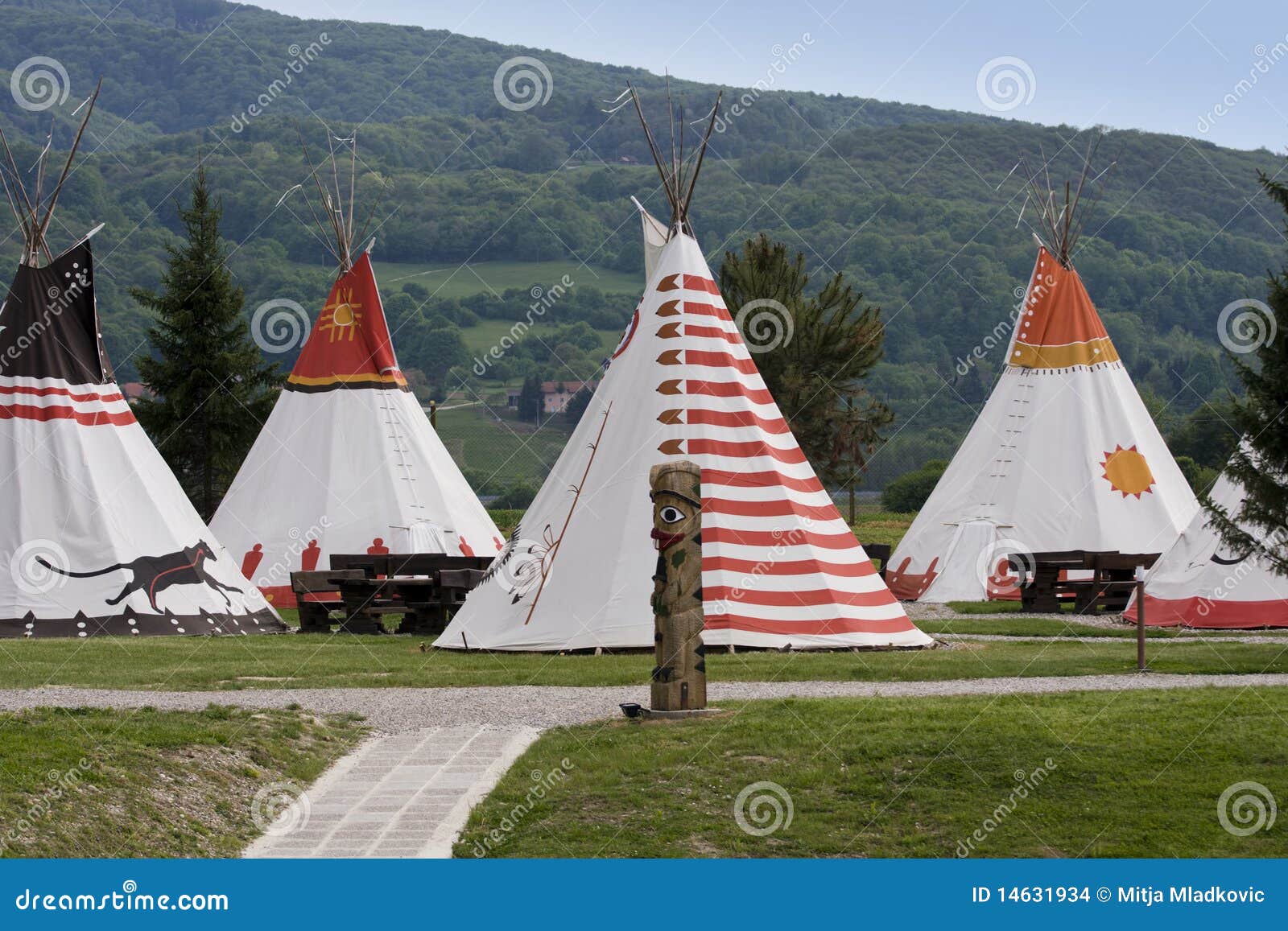 Native Americans village stock photo. Image of culture - 14631934