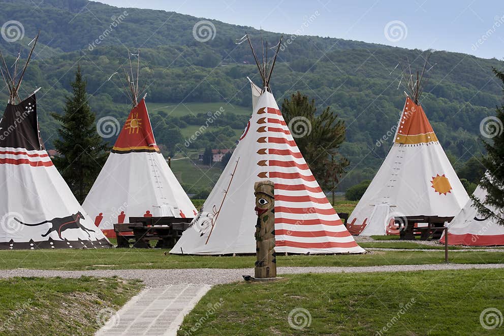 Native Americans village stock photo. Image of culture - 14631934