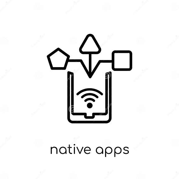 Native Apps Icon. Trendy Modern Flat Linear Vector Native Apps I Stock ...