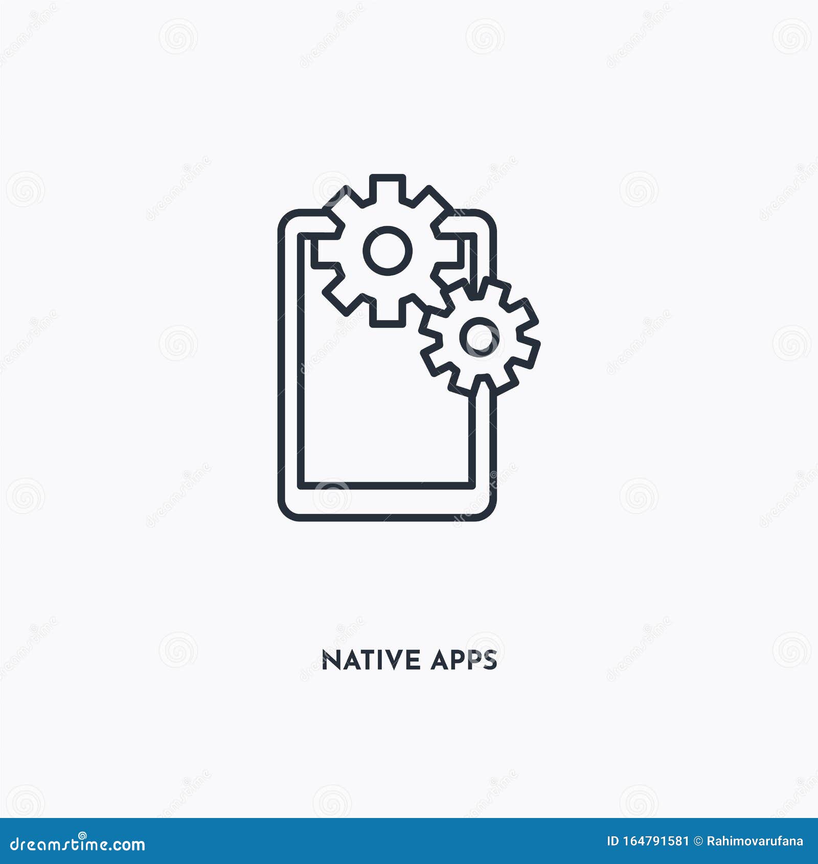 Native Apps Vector Icon In 6 Different Modern Styles. Black, Two ...