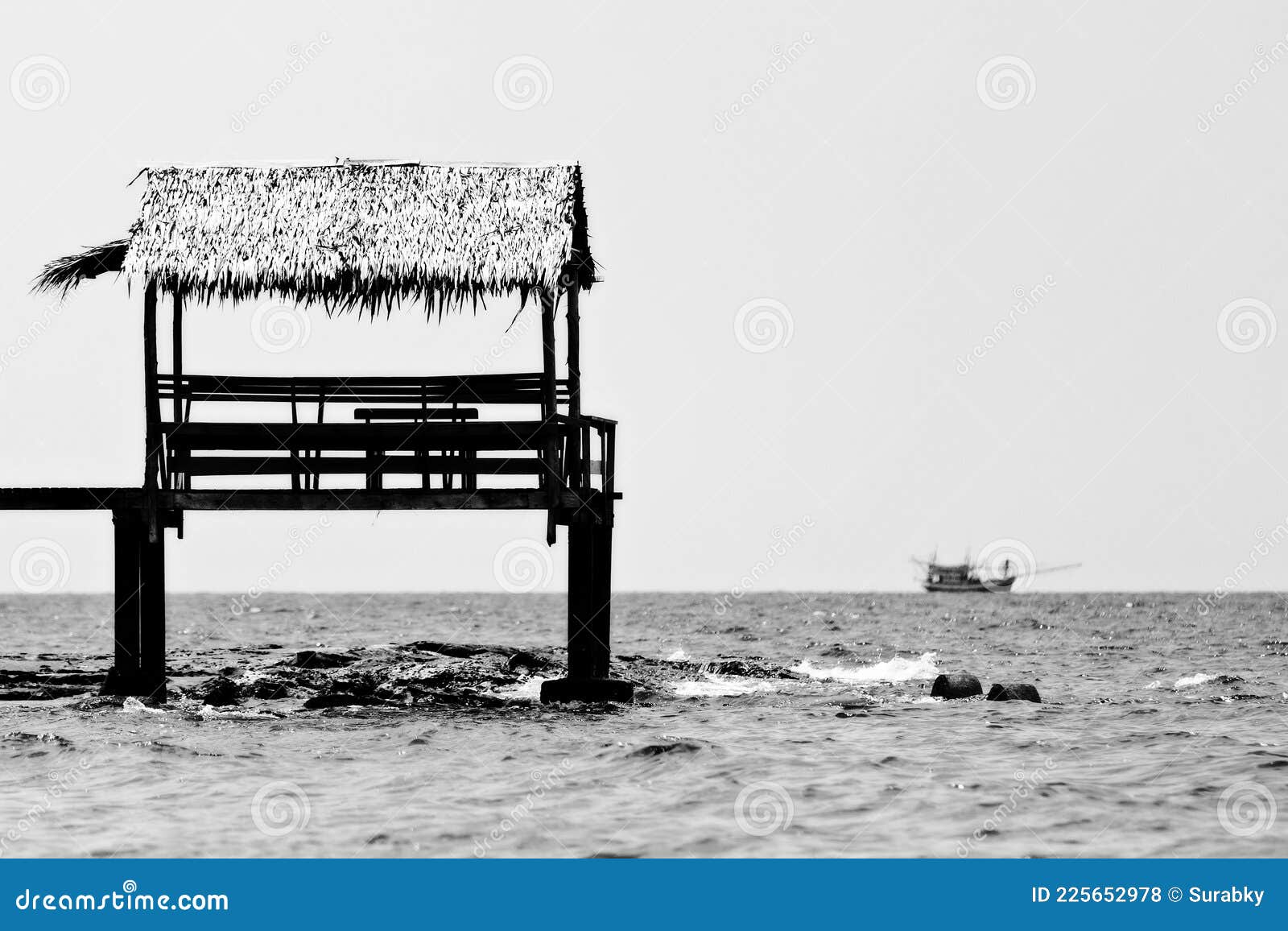 Native Asian Style Waterfront Pavilion Stock Photo - Image of pier ...