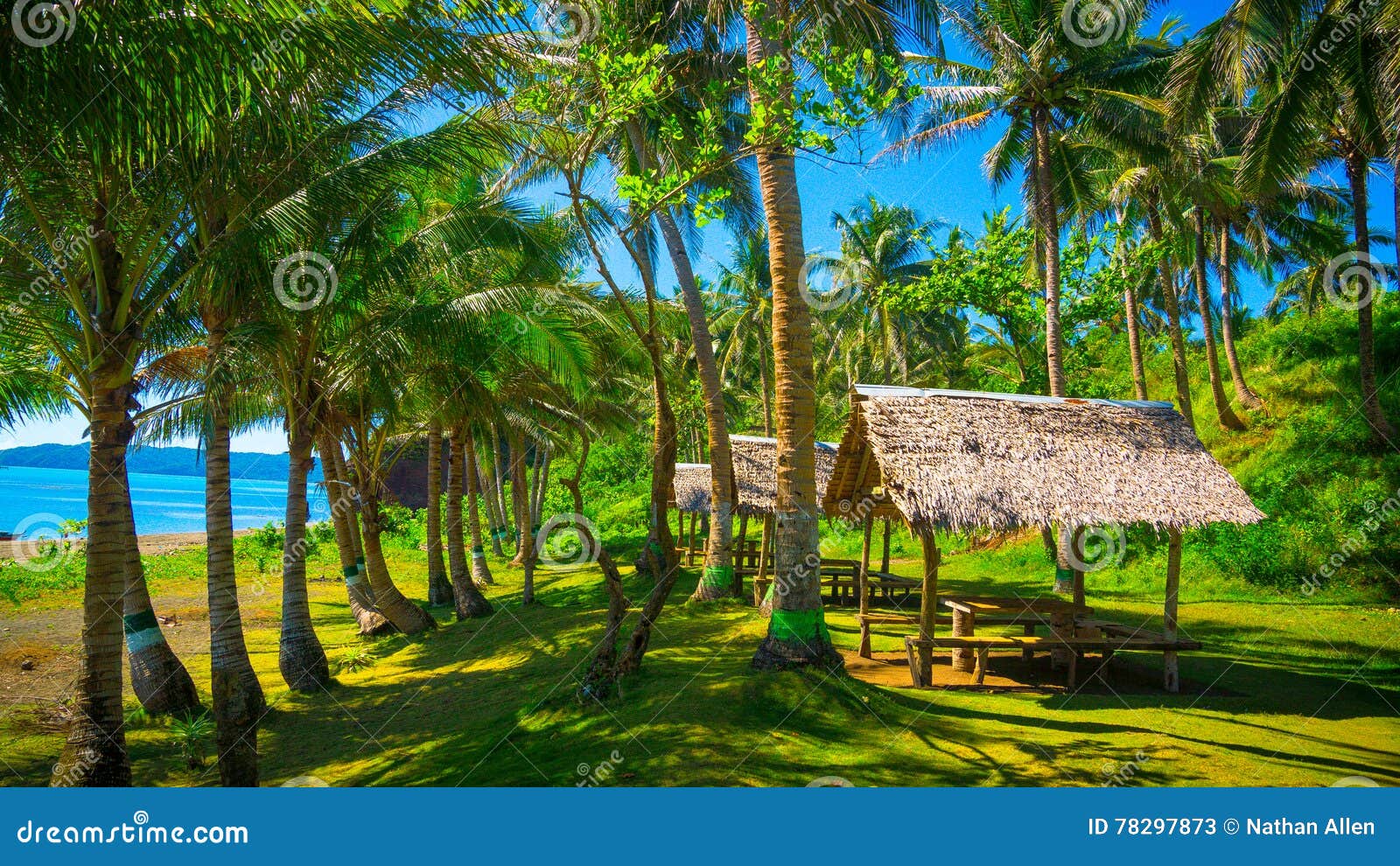 Native Beach huts stock image. Image of bungalow, beach - 78297873