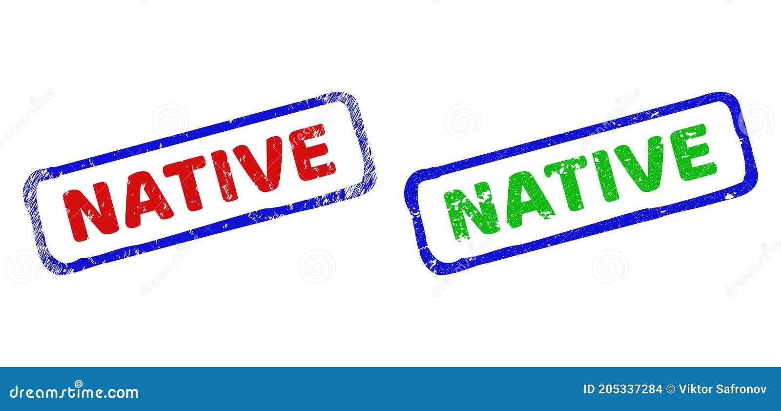 NATIVE Bicolor Rough Rectangular Seals with Grunged Surfaces Stock ...