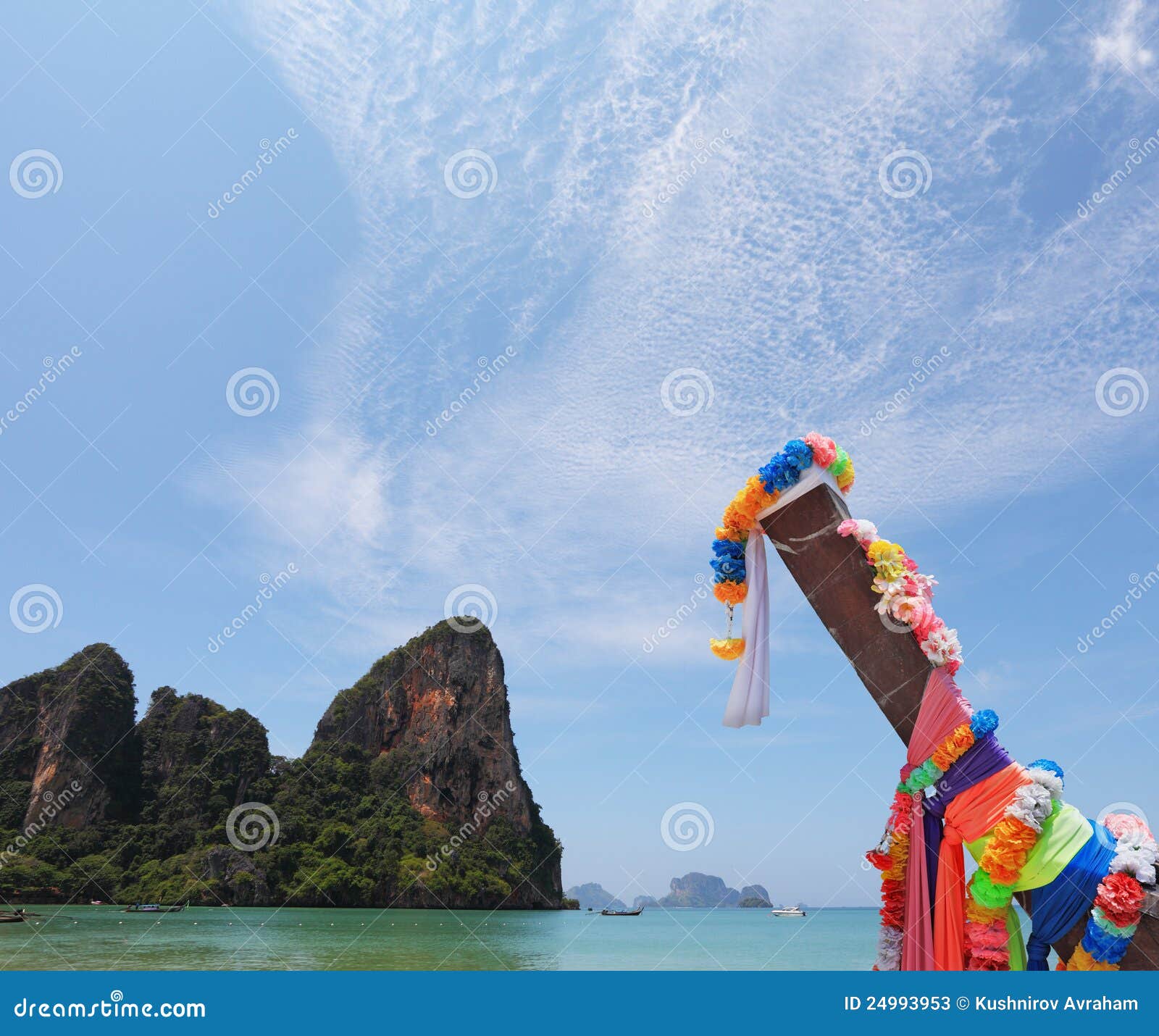 Native Boat on a Sandy Beach in Thailand Stock Image - Image of ...