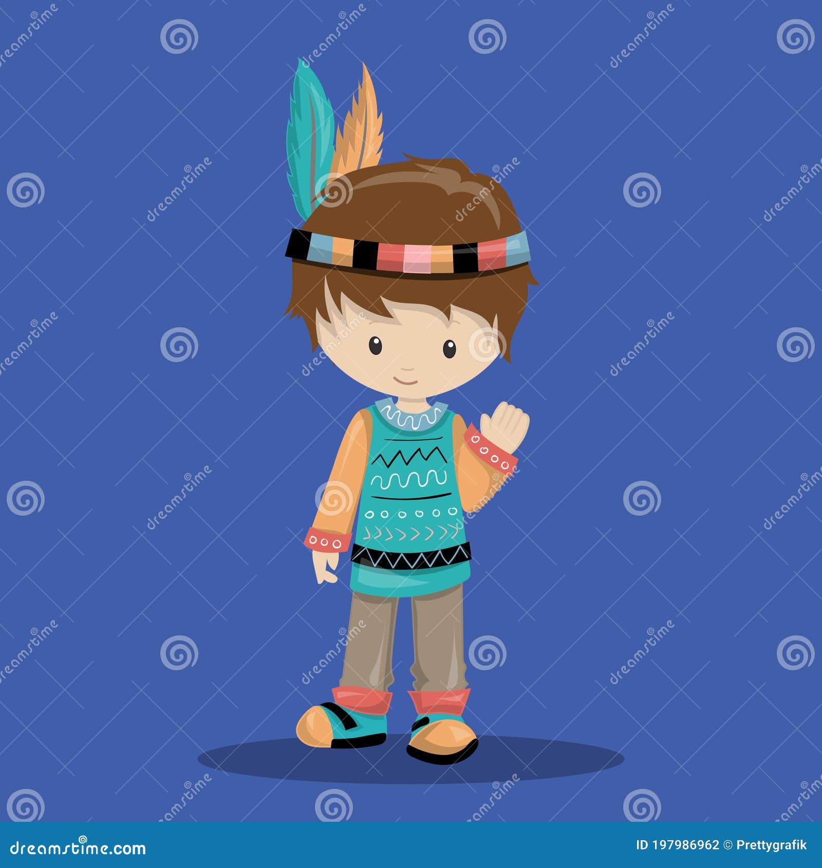 NATIVE BOY BROWN 03 stock vector. Illustration of cartoon - 197986962
