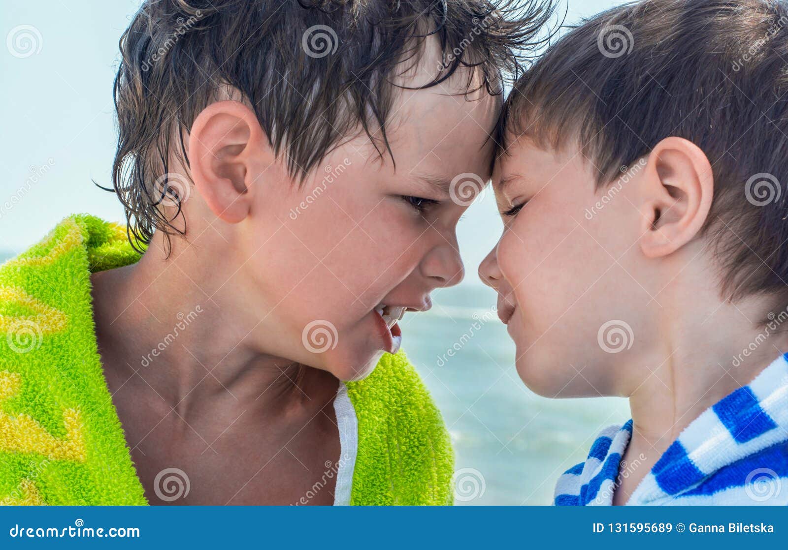 Two Angry Brothers Fighting In Park Outdoors Royalty-Free Stock Photo ...