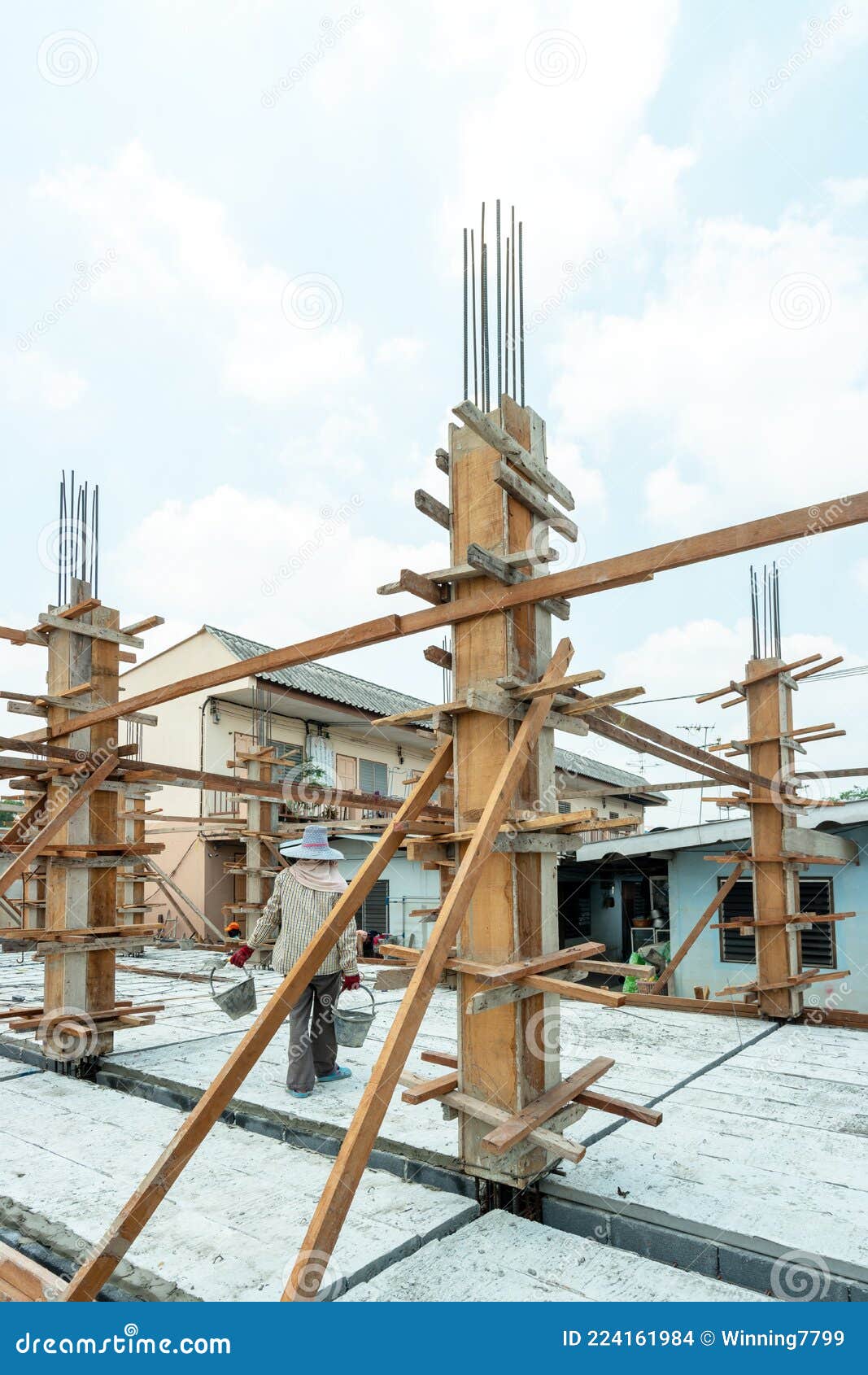 Native Constructors are Working at Worksite for Building New House ...