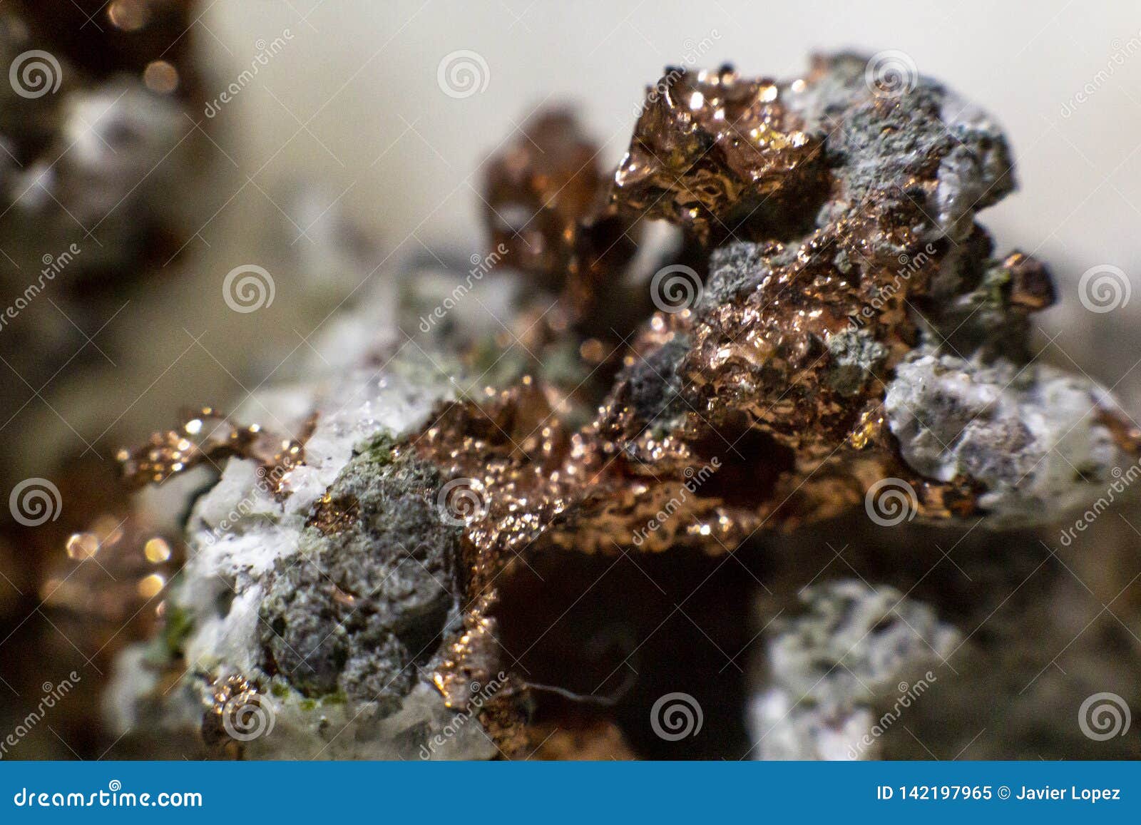 Native Copper Integrated in a Grey Rock Stock Image - Image of closeup ...
