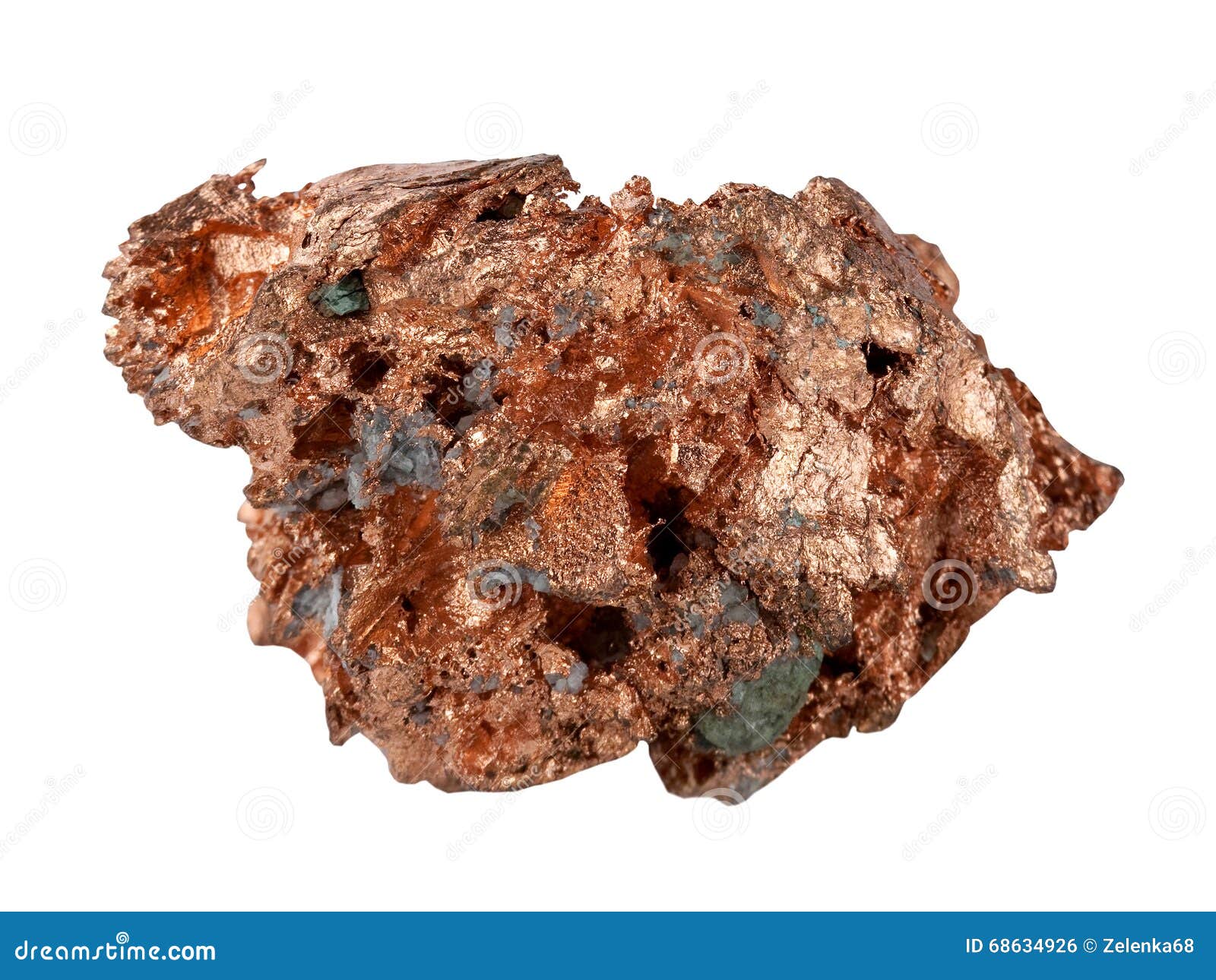 Native Copper on a White Background Stock Photo - Image of collection ...