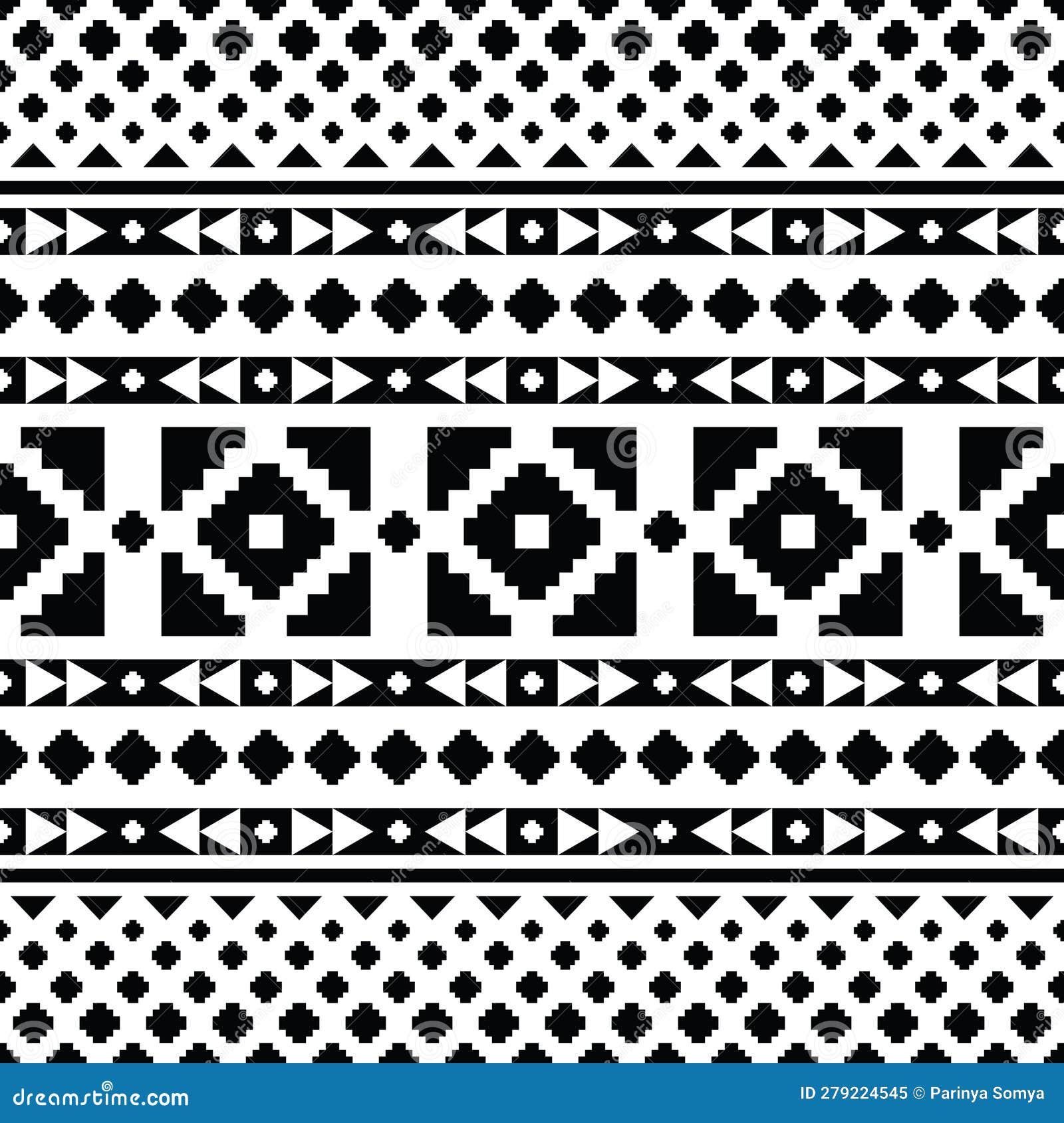 Native Ethnic Seamless Pattern. Aztec Tribal Geometric Vector ...