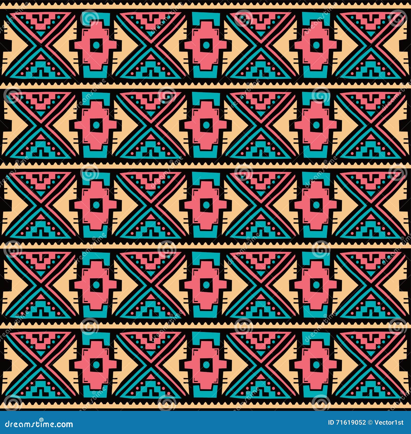 Native Ethnic Seamless Pattern Stock Vector - Illustration of color ...