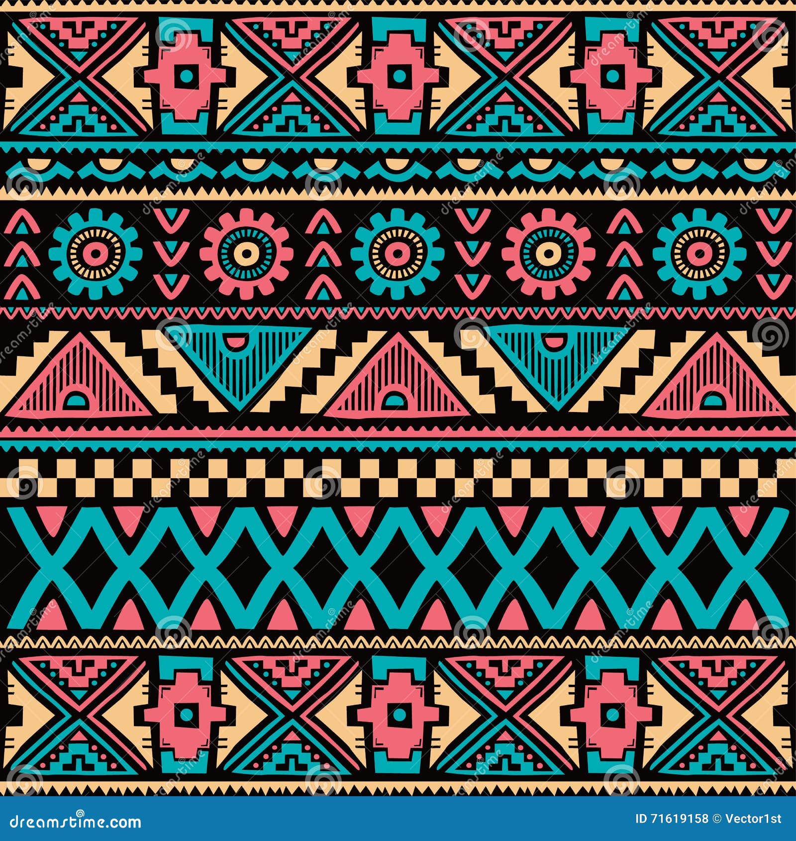 Native Ethnic Seamless Pattern Stock Vector - Illustration of ...