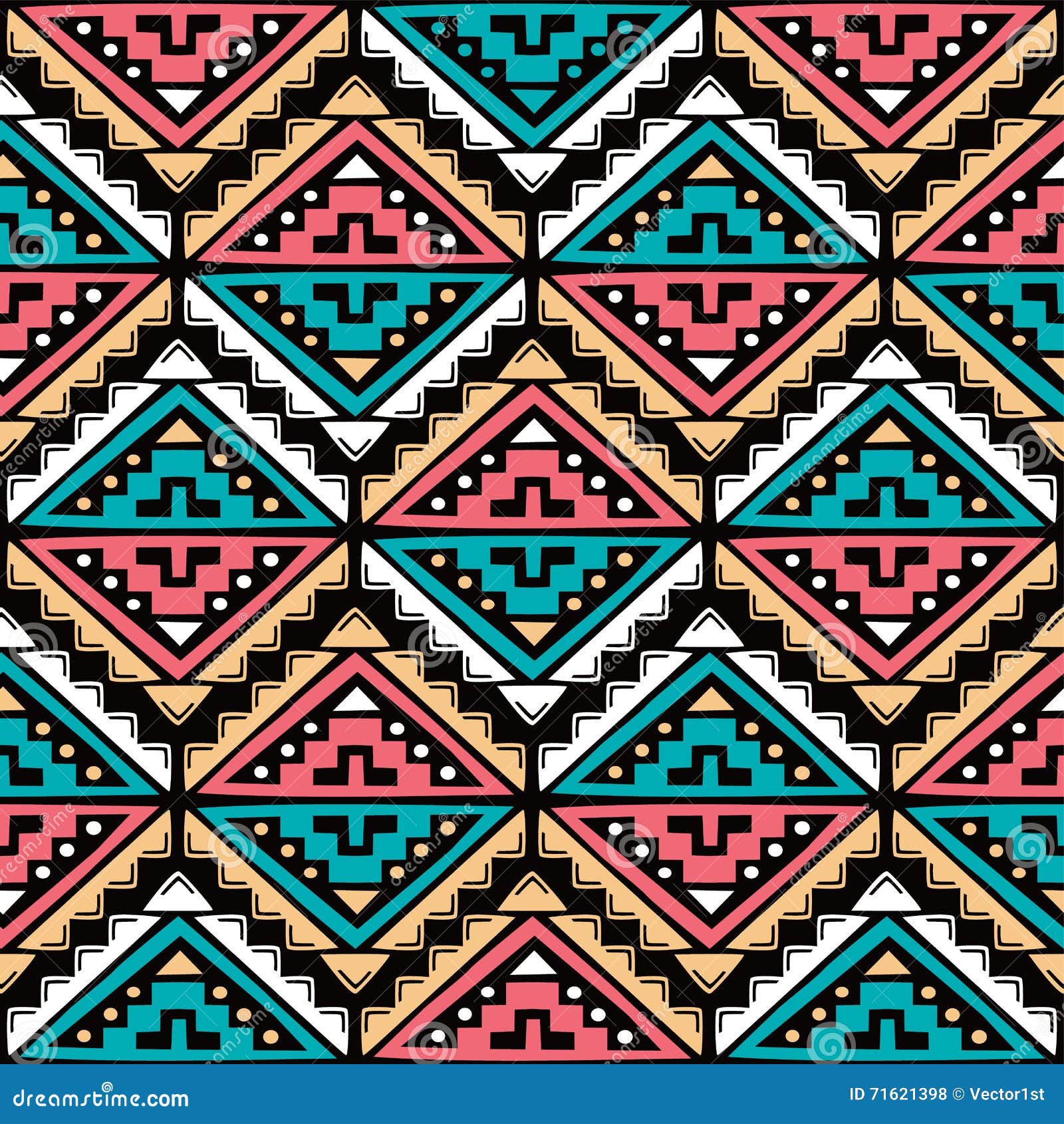 Native Ethnic Seamless Pattern Stock Vector - Illustration of eastern ...