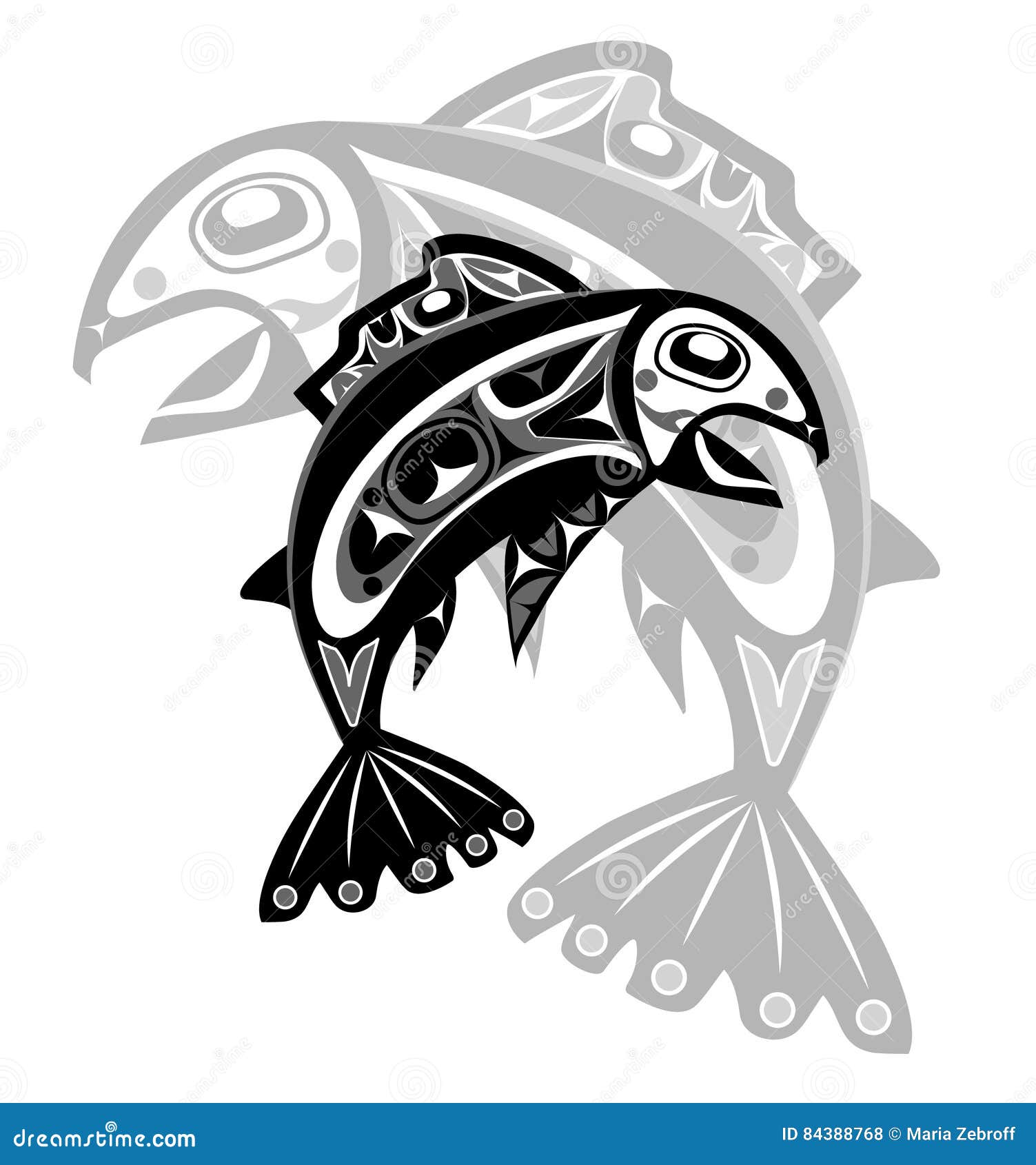 Native fish Vector stock vector. Illustration of pacific - 84388768