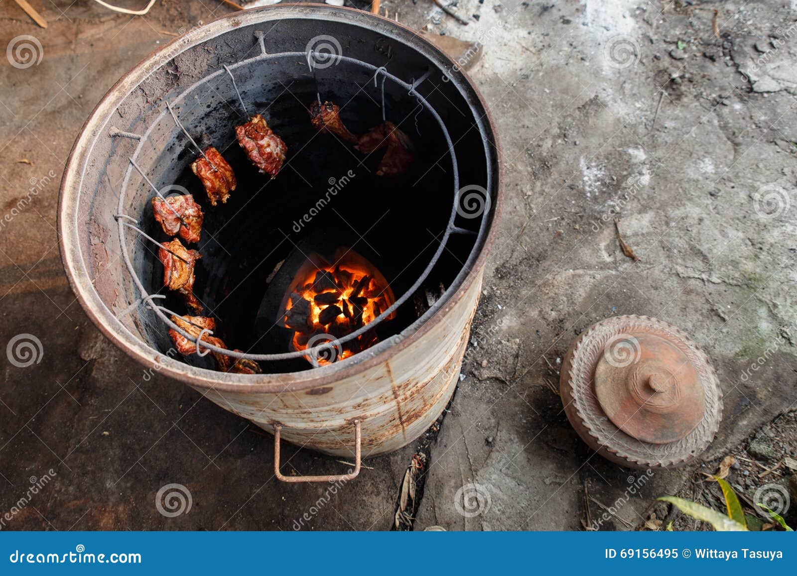 Native Grill Pig of Thailand Stock Image - Image of meat, background ...