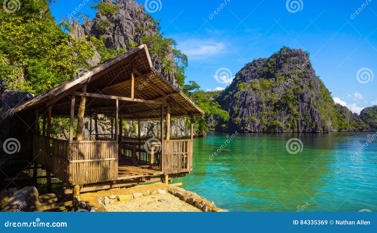 Native Hut at Twin Lagoon in Coron, Philippines Stock Image - Image of ...